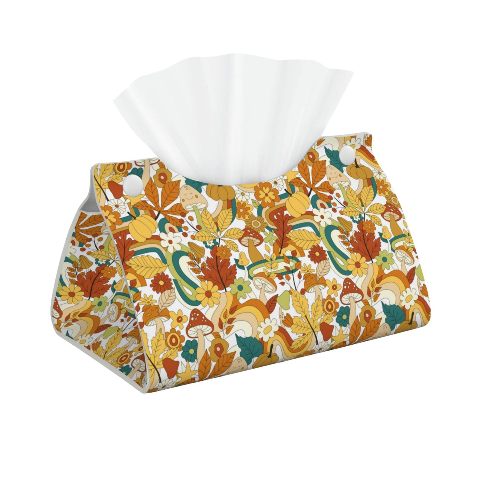 Qekee 70s Groovy Hippie Print Long Tissue Box Cover, Tissue Holder, PVC ...