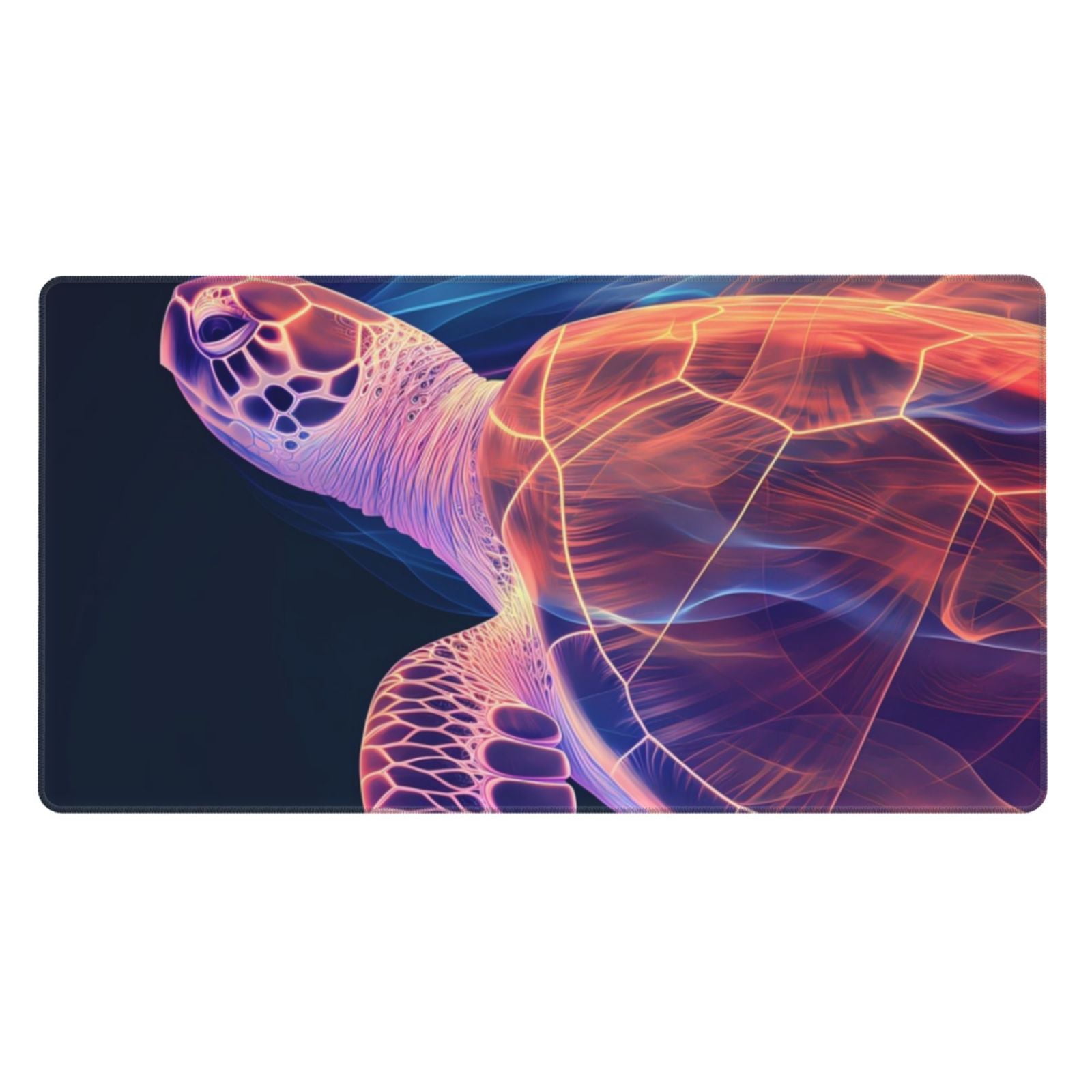 Qekee Abstract Line Turtle Print Desk Pad Protector,Mouse Pad,Office ...