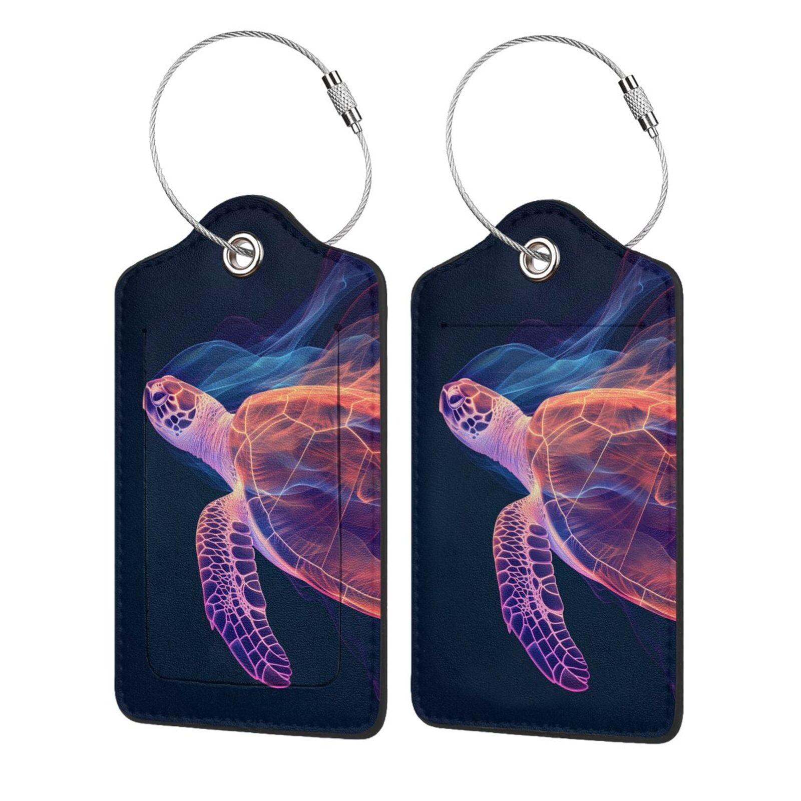 Qekee Abstract Line Turtle Print Luggage Tag for Suitcase,Bag Tag with ...