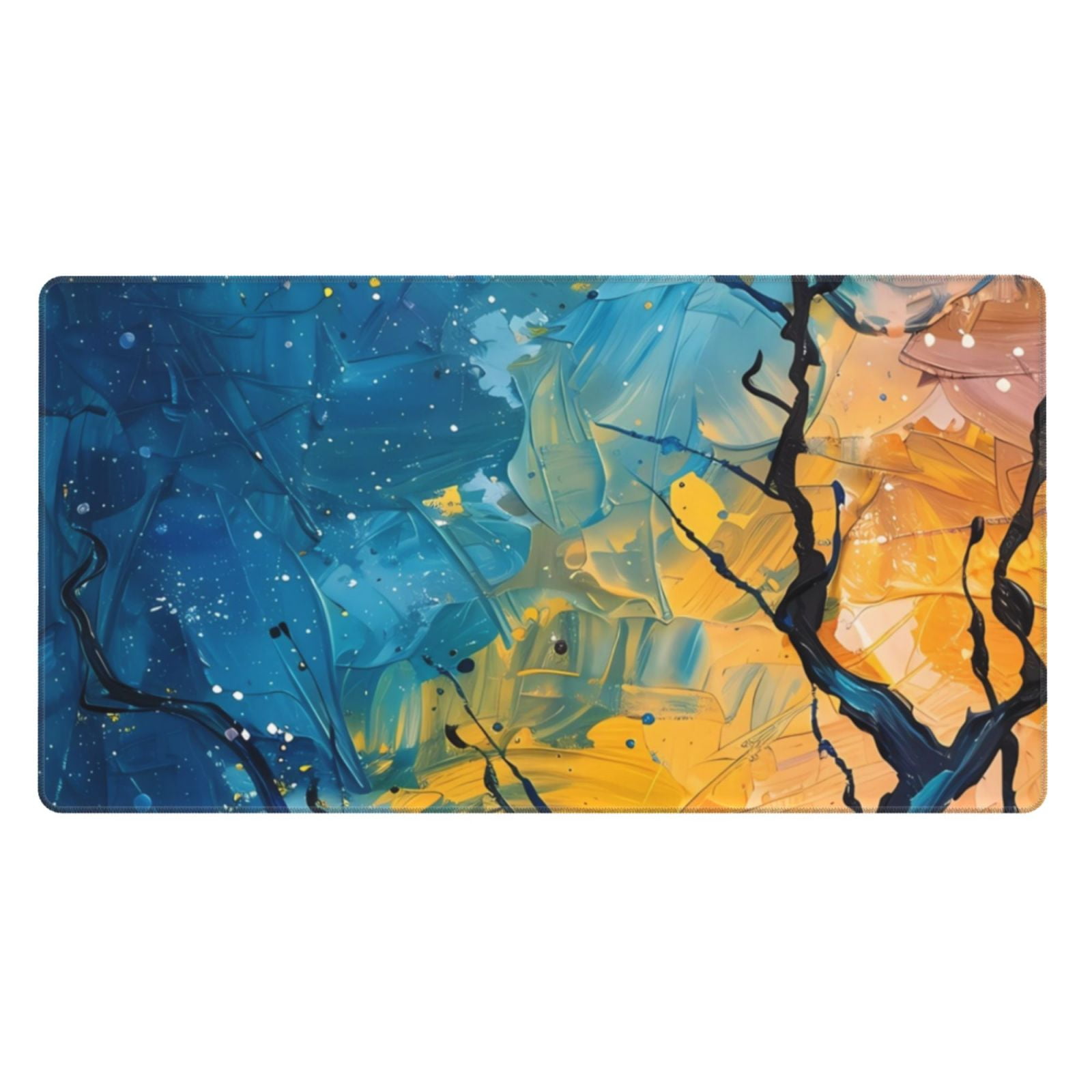 Qekee Abstract Night Sky Tree Print Desk Pad Protector,Mouse Pad,Office ...