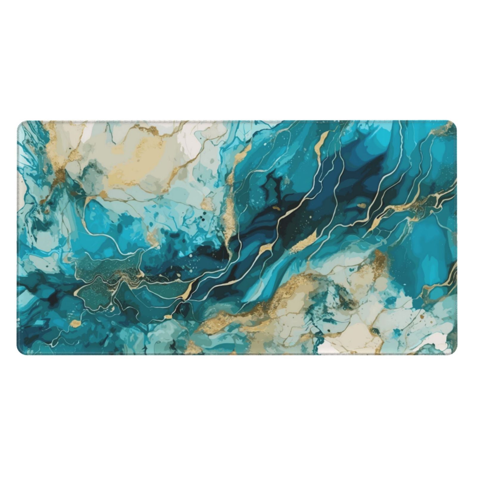 Qekee Abstract Ocean Currents Print Desk Pad Protector,Mouse Pad,Office ...