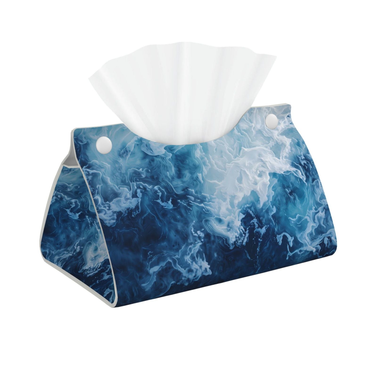 Qekee Abstract Ocean Waves Print Long Tissue Box Cover, Tissue Holder ...