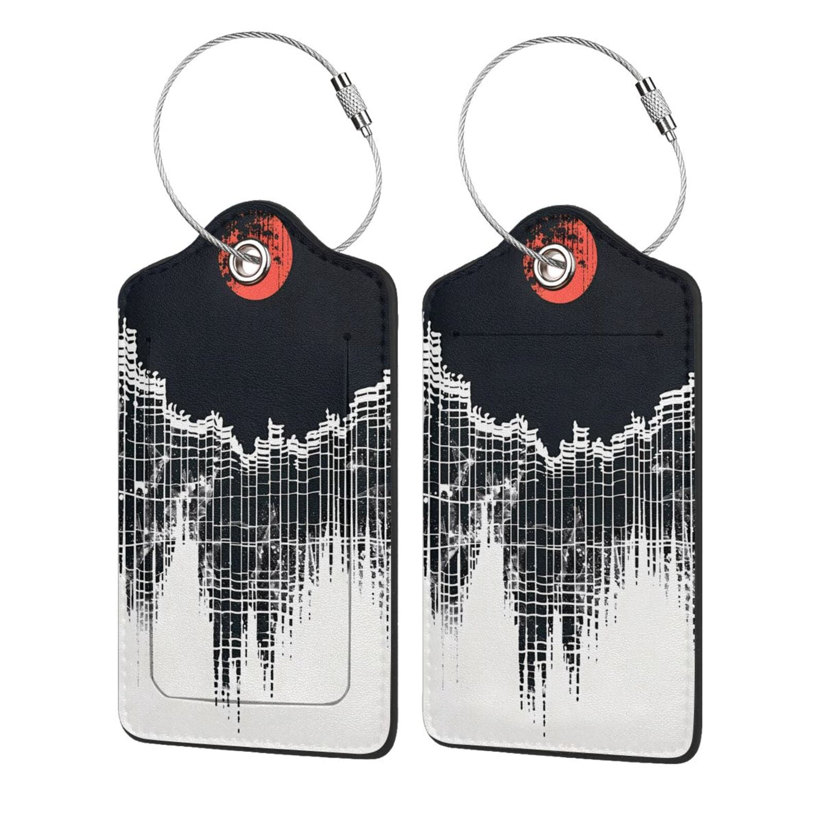 Qekee Abstract Red Sun Design Print Luggage Tag for Suitcase,Bag Tag ...