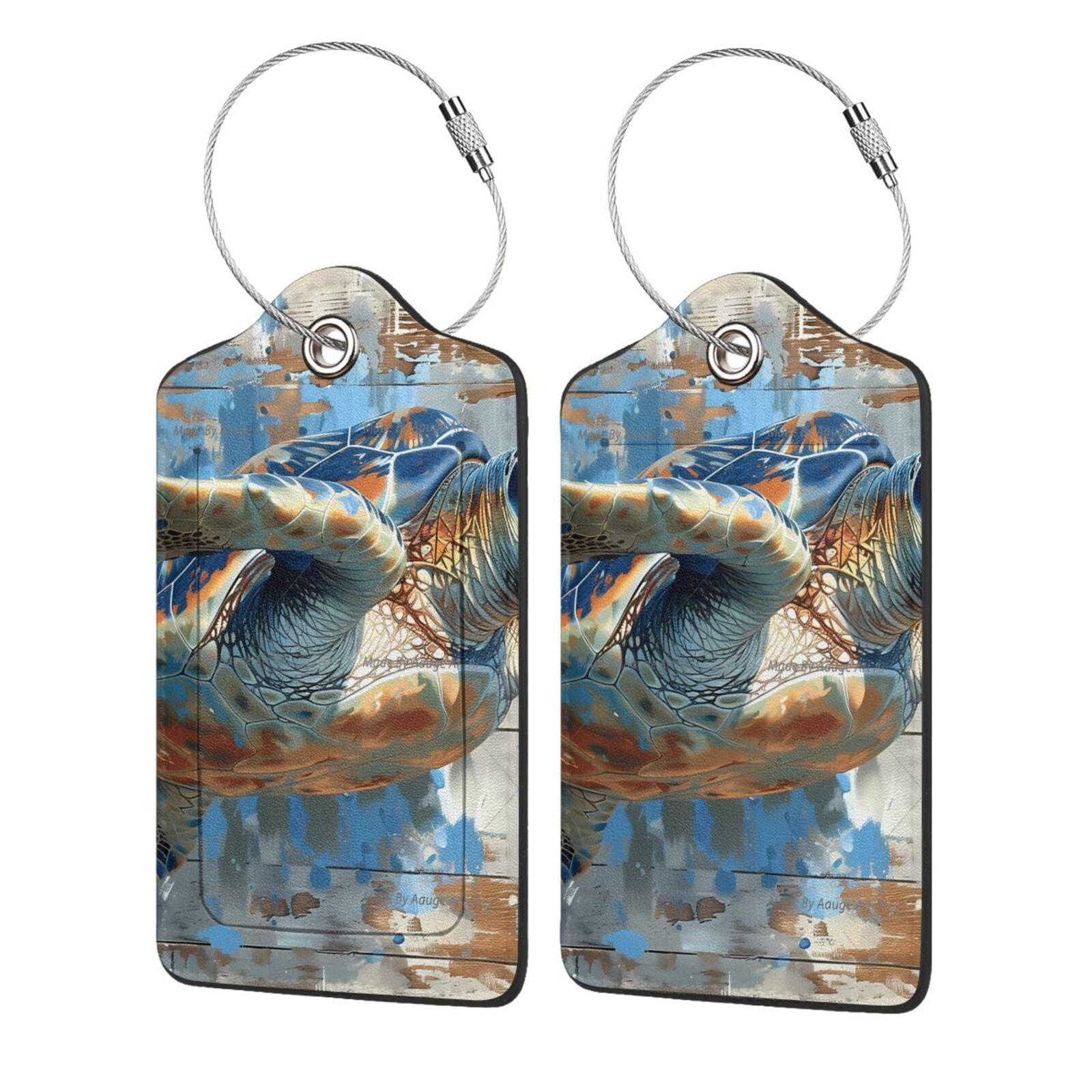 Qekee Abstract Sea Turtle Print Luggage Tag for Suitcase,Bag Tag with ...
