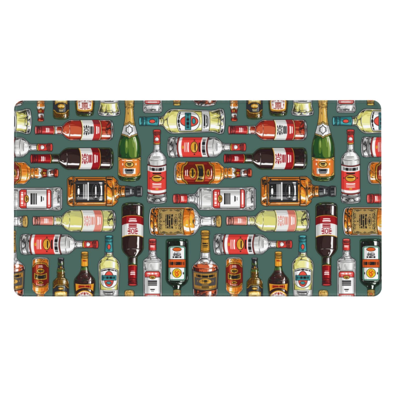 Qekee Alcohol Bottles Print Desk Pad Protector,Mouse Pad,Office Desk ...