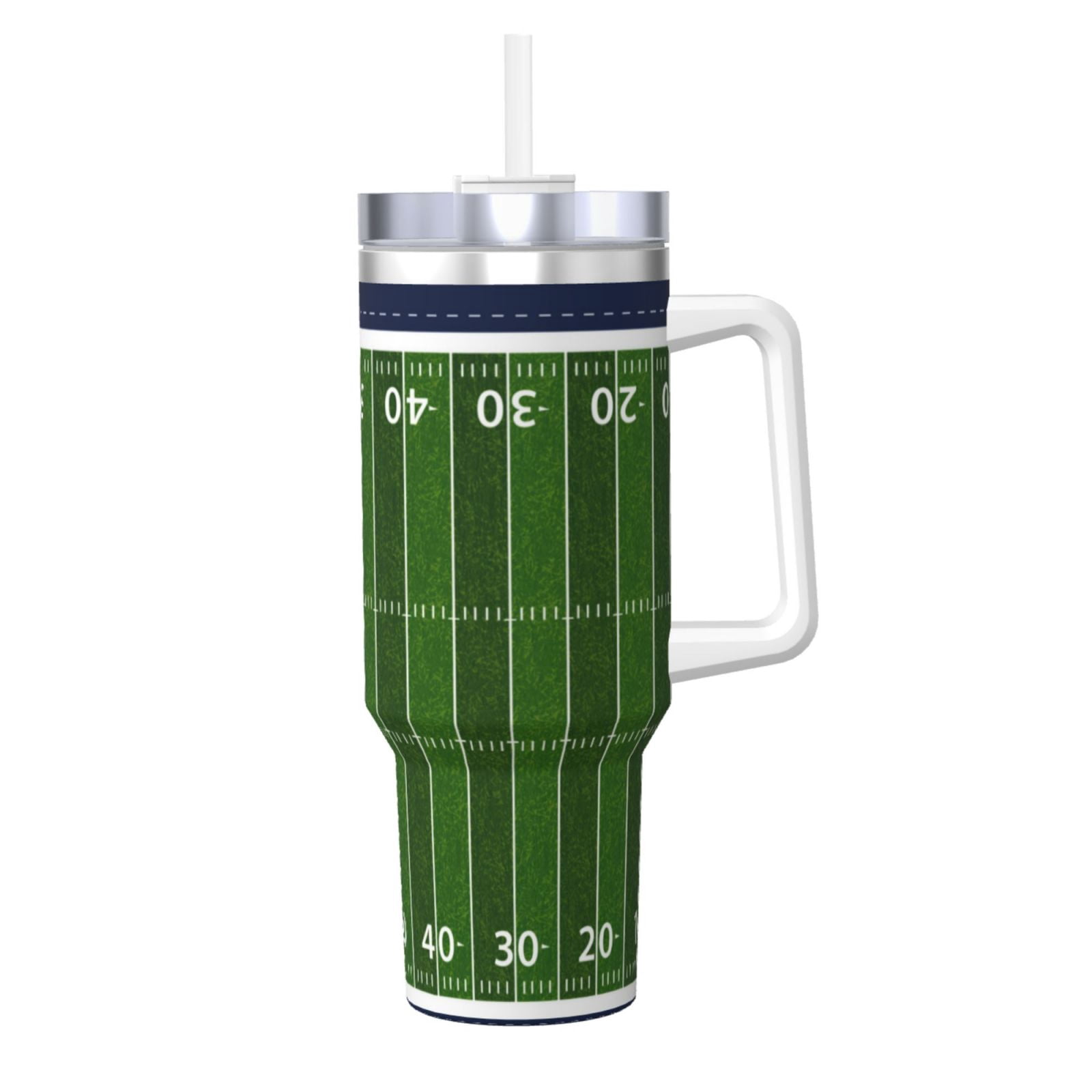 Qekee American Football Field Print 40 OZ Large Capacity Ice Bully Cup ...