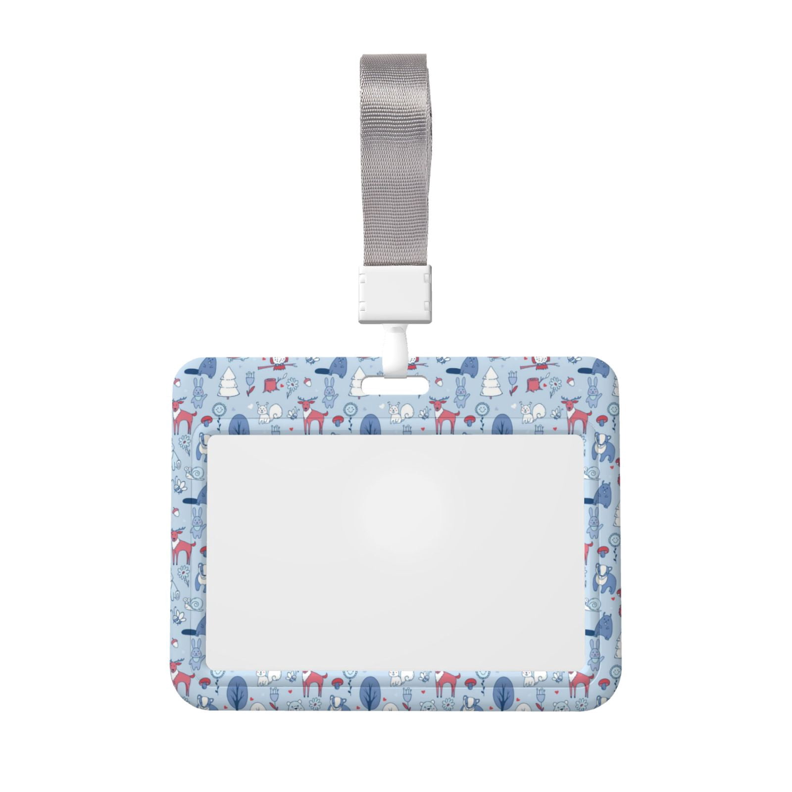 Qekee Animal Print Card Badge Holder,Clear Name Tag ID Card Protector ...