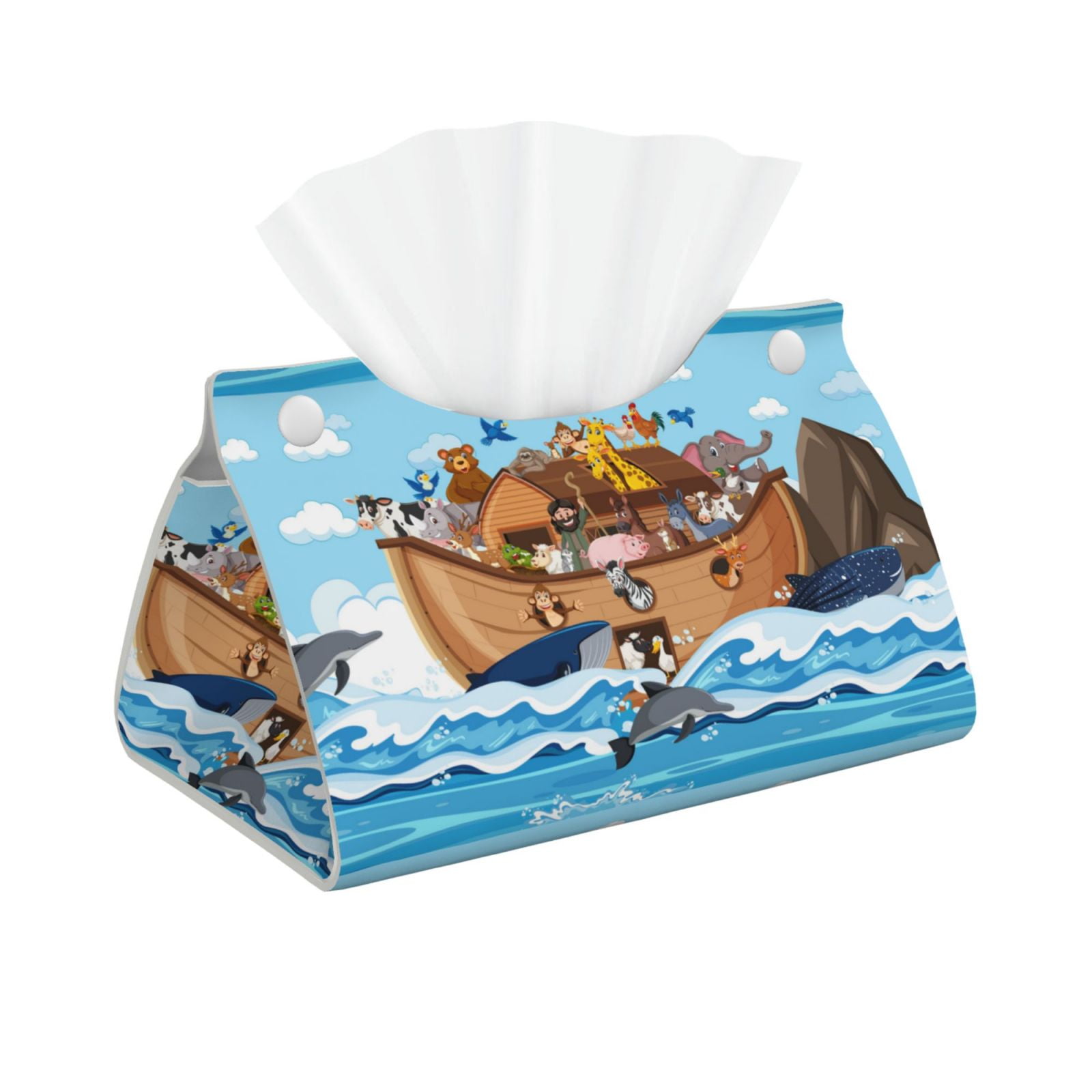 Qekee Animals on Noah's Ark Floating Long Tissue Box Cover, Tissue ...