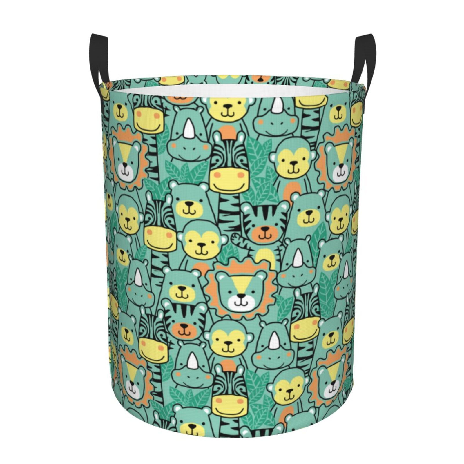 Qekee Animals with Leaf print Laundry Hamper Basket, Hamper Basket for ...