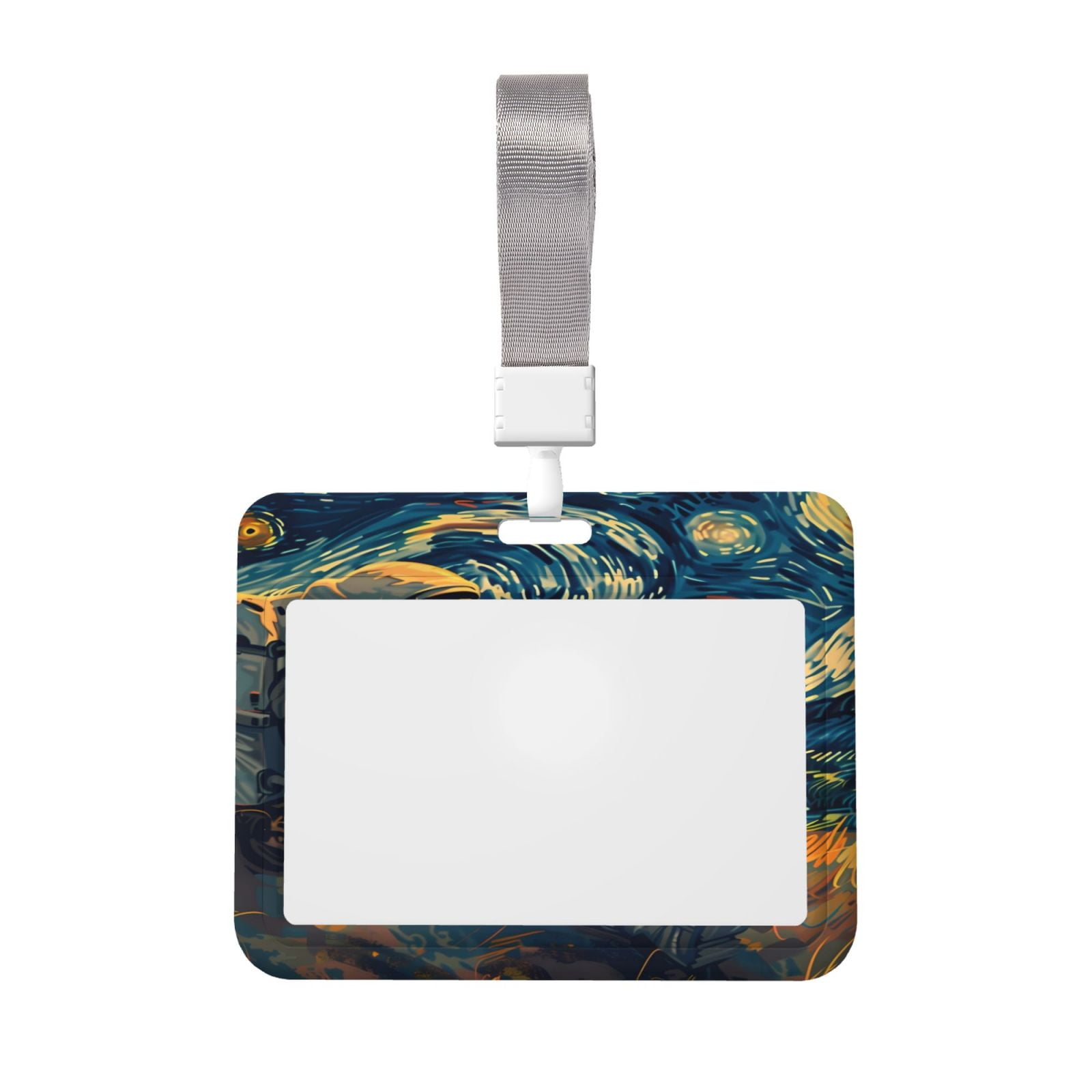 Qekee Astronaut Starry Night Print Card Badge Holder,Clear Name Tag ID ...