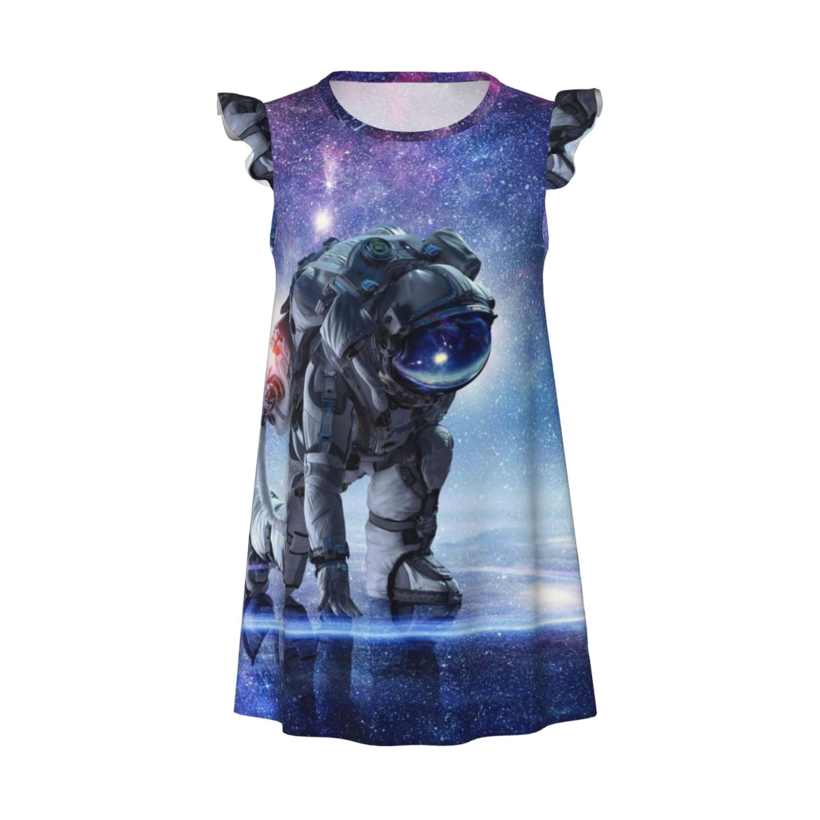 Qekee Astronauts Start Running for Girls Nightgowns, Princess Pajama ...