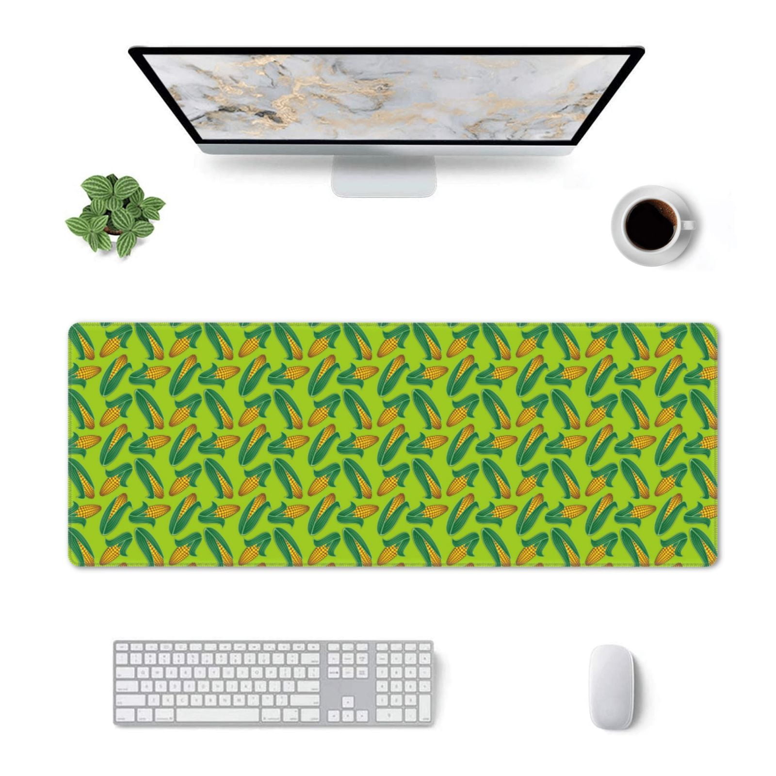 Qekee Autumn Corn Print Mouse Pad,Desk Pad Protector,Office Desk Mat ...