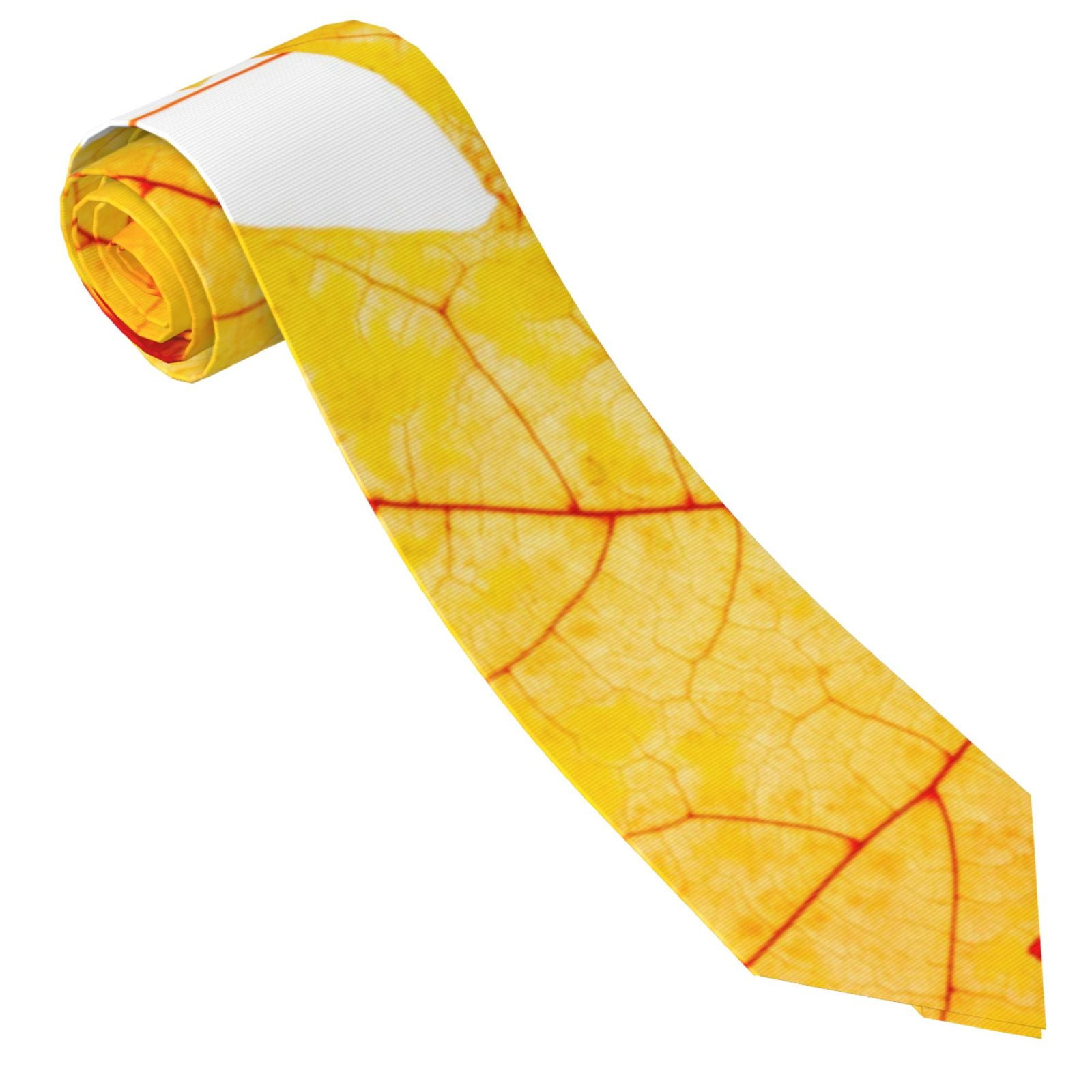 Qekee Autumn Maple Leaves Print Men's Ties Neckties Formal Ties For Men ...