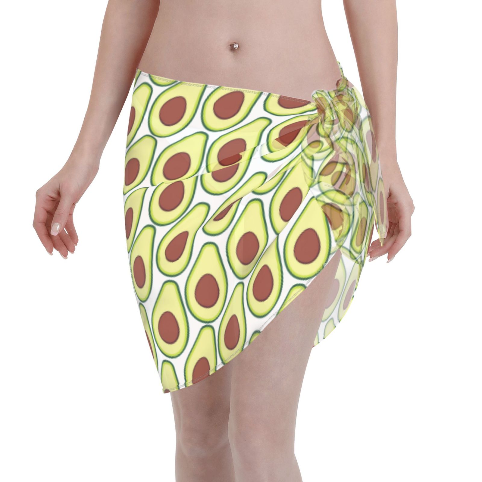 Qekee Avocado Women's Short Sarongs Cover Ups Sheer Bikini Wraps for ...