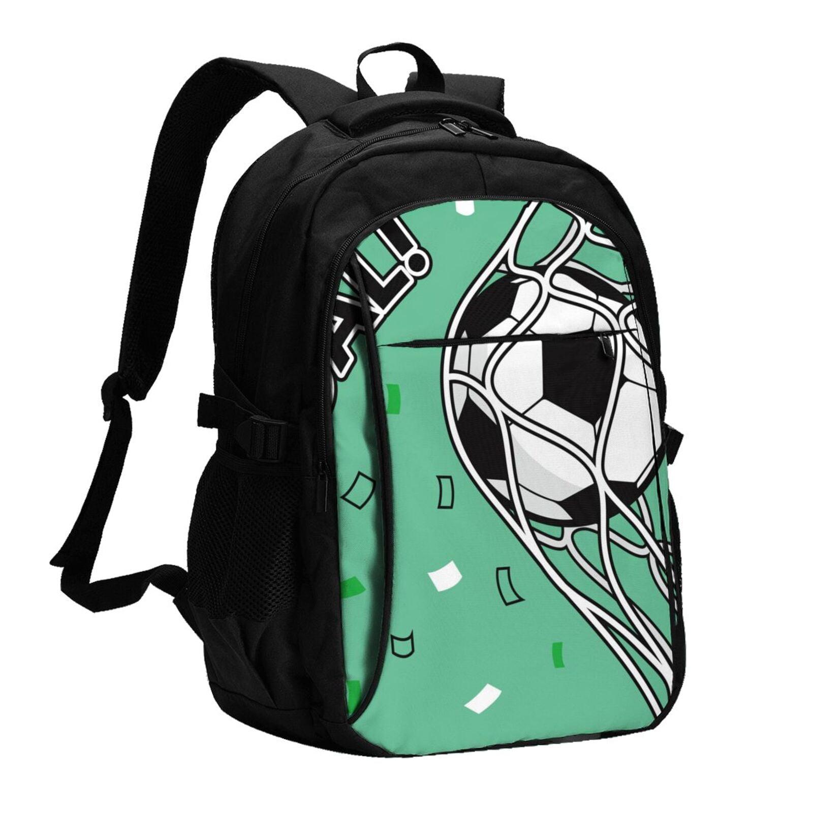 Qekee BALL INSIDE THE NET GOAL Print Travel Laptop Backpack Waterproof ...