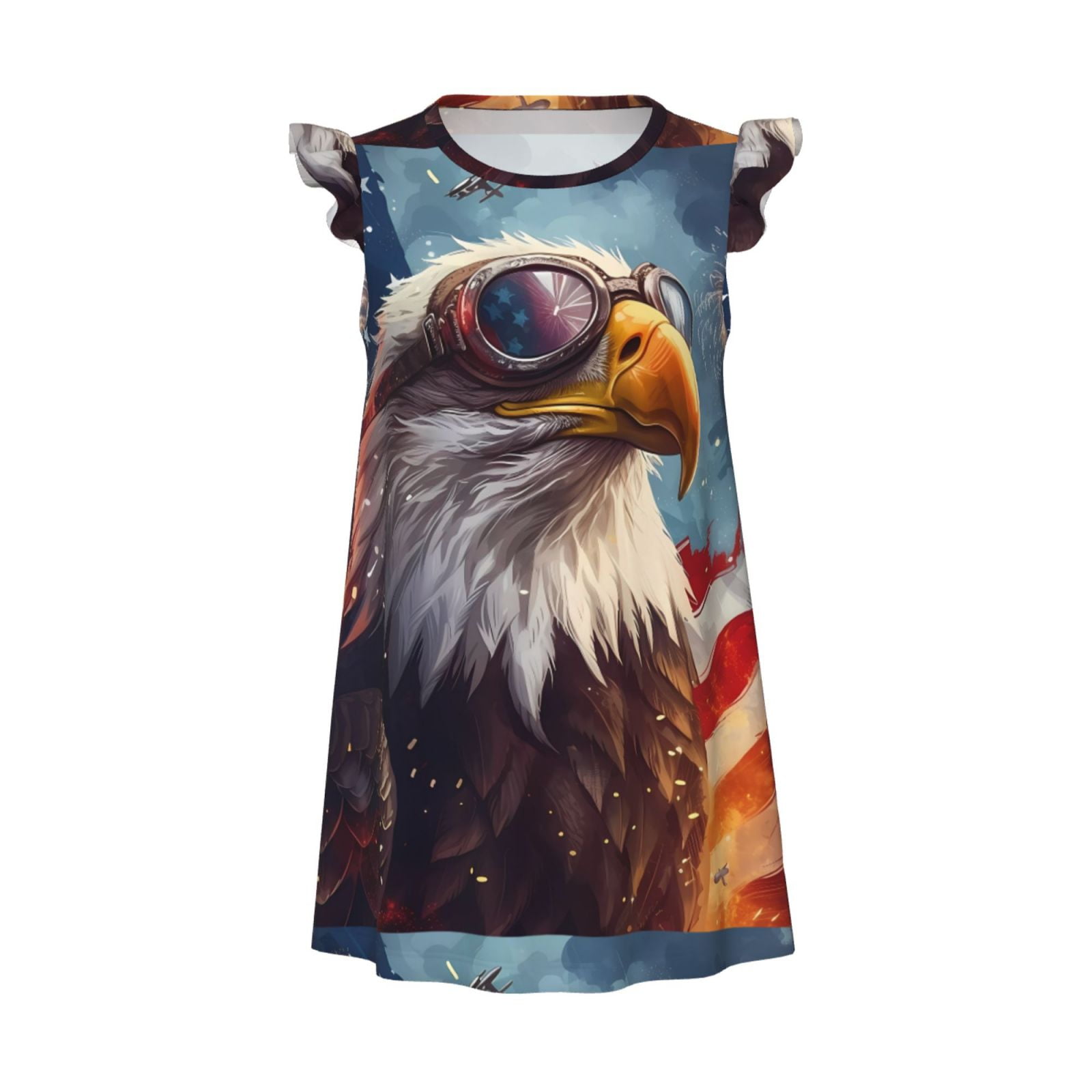 Qekee Bald Eagle Pilot for Girls Nightgowns, Princess Pajama Dresses ...