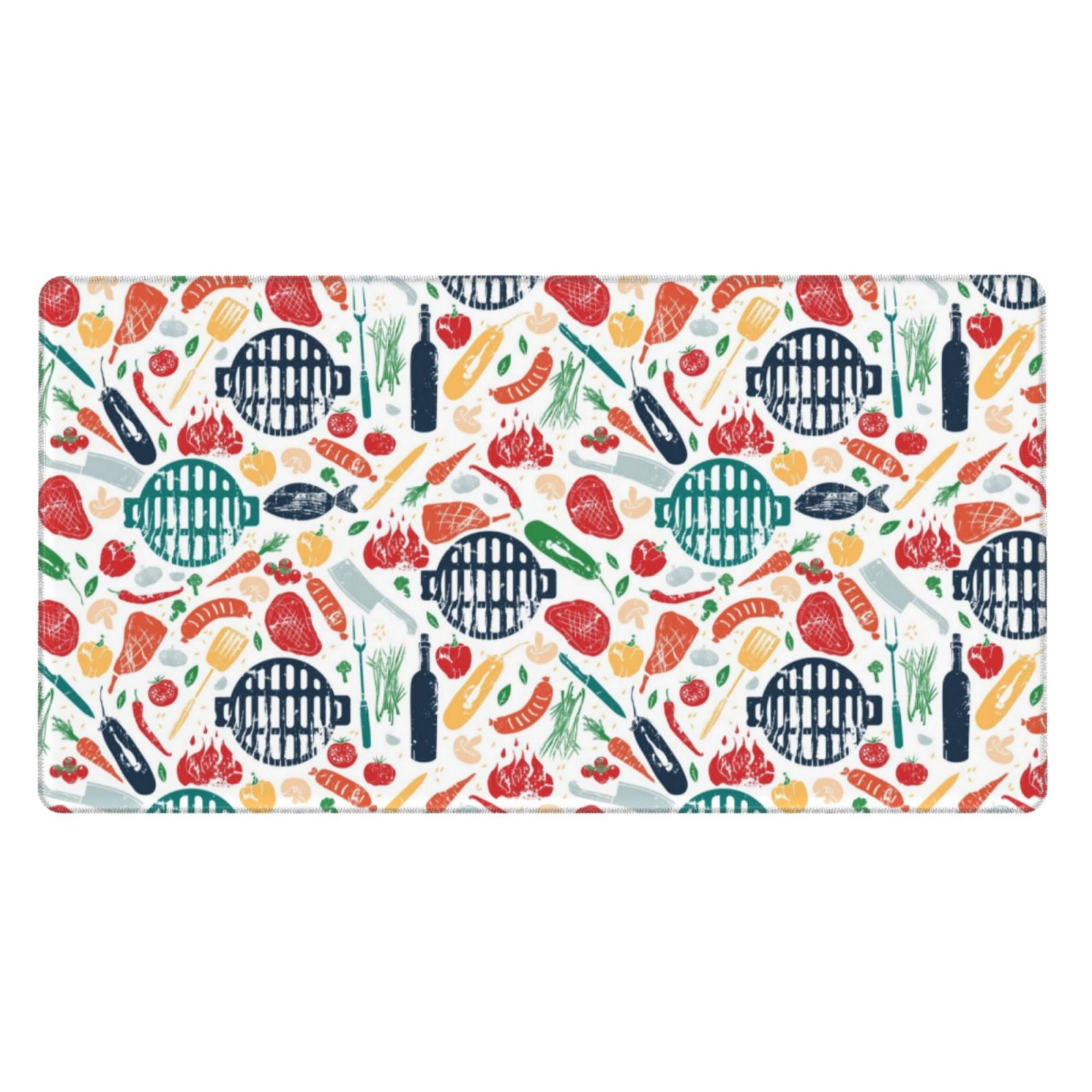 Qekee Barbecue Print Desk Pad Protector,Mouse Pad,Office Desk Mat,Desk ...