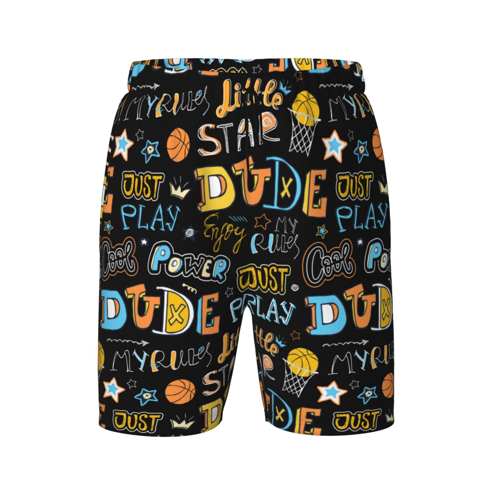 Qekee Basketball Boys Swim Trunks, Teen Beach Trunks with Compression ...
