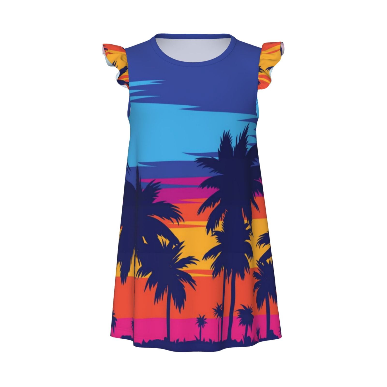 Qekee Beach with Palm Trees for Girls Nightgowns, Princess Pajama ...