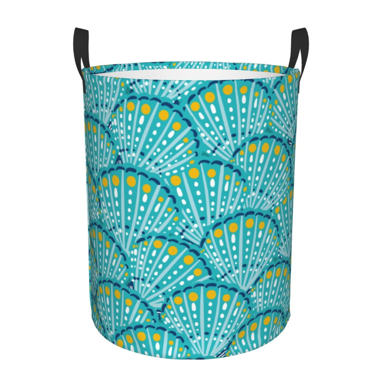 Qekee Beautiful Seashells print Laundry Hamper Basket, Hamper Basket ...