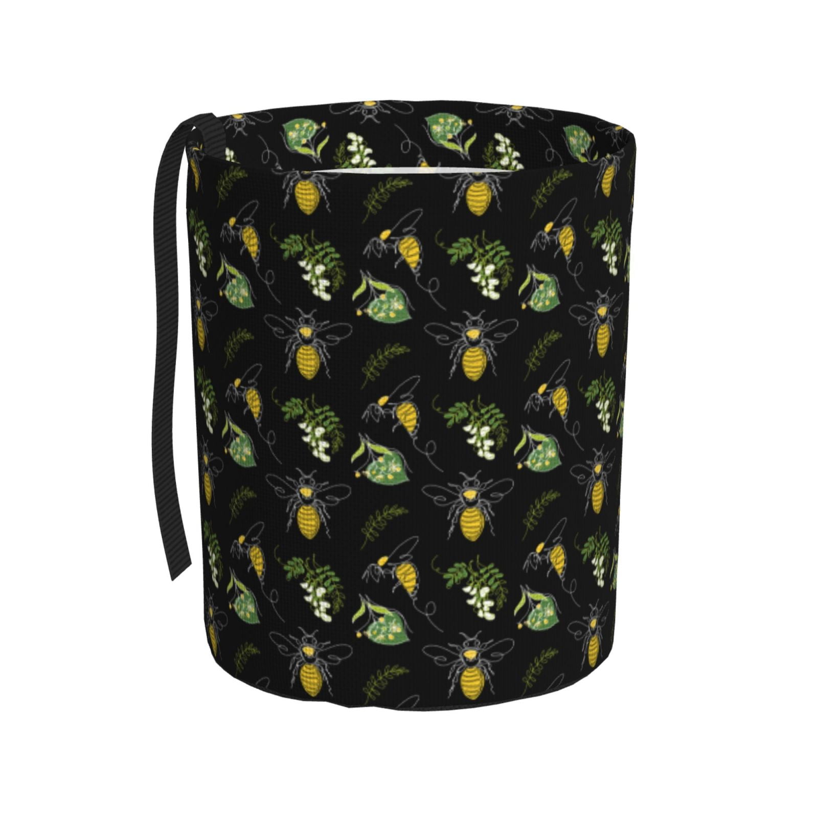 Qekee Bee Floral Print Automotive Waterproof Portable Collapsible Trash ...