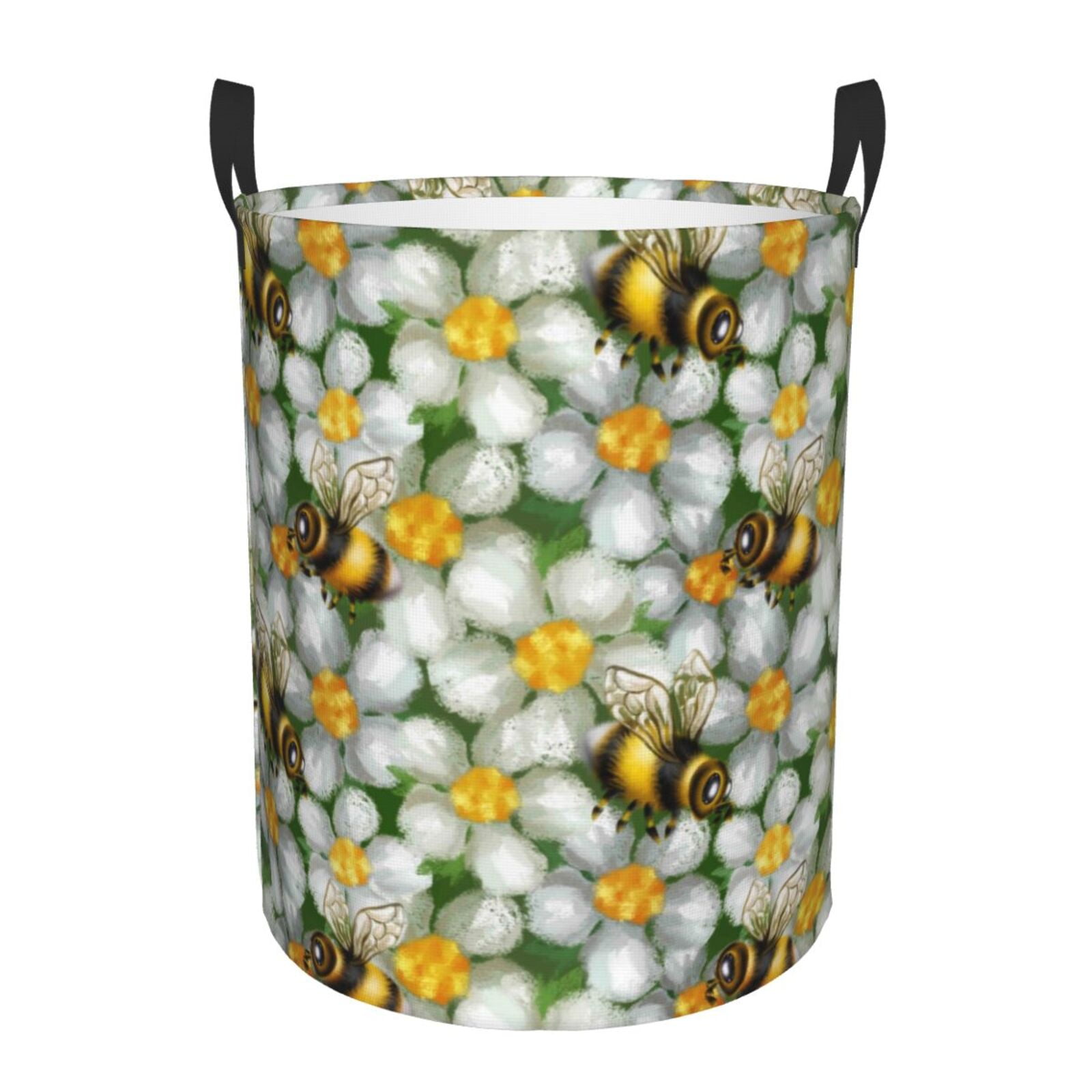 Qekee Bees and Flower print Laundry Hamper Basket, Hamper Basket for ...