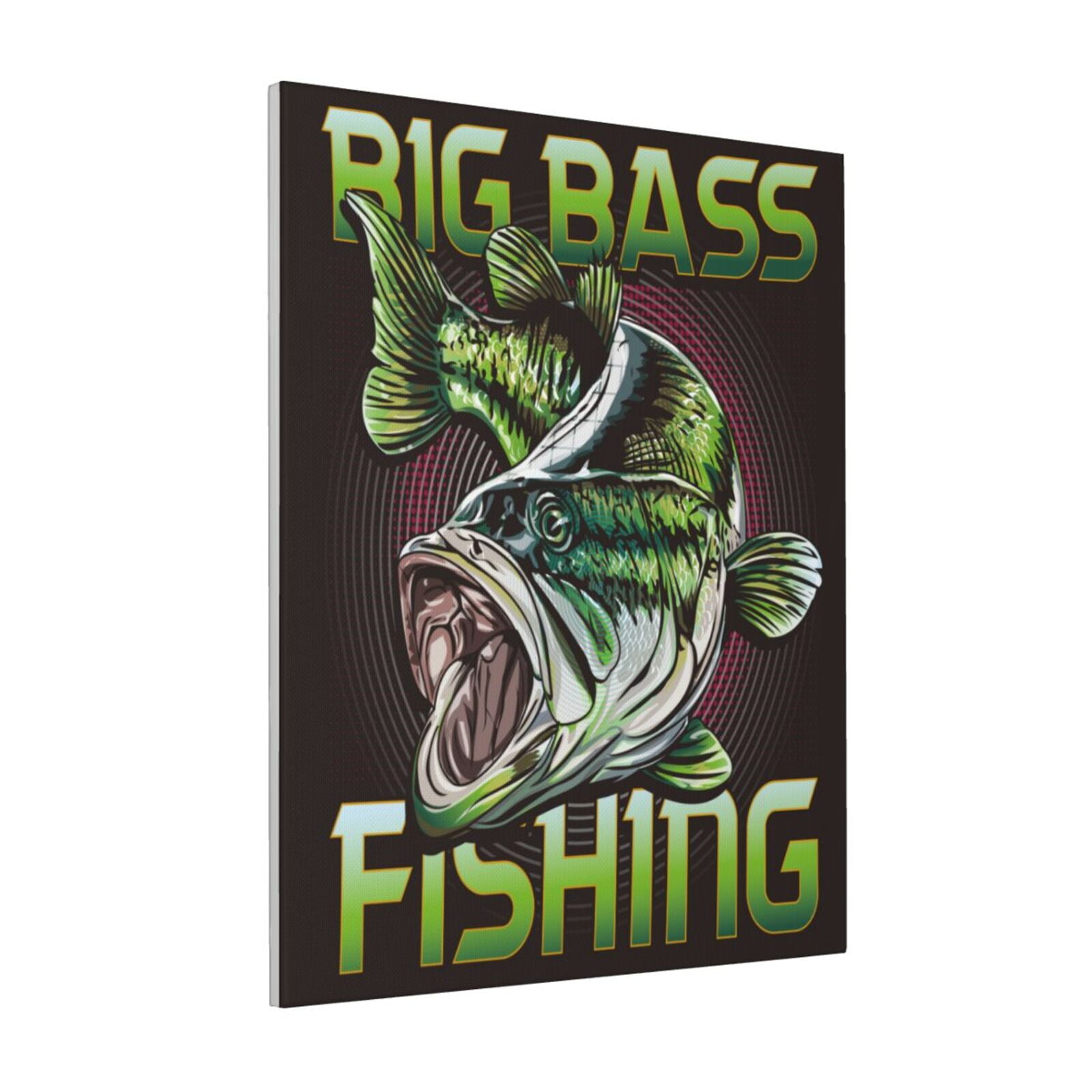 Qekee Big Bass Fish Print Canvas Decorative Picture,Wall Art Picture ...
