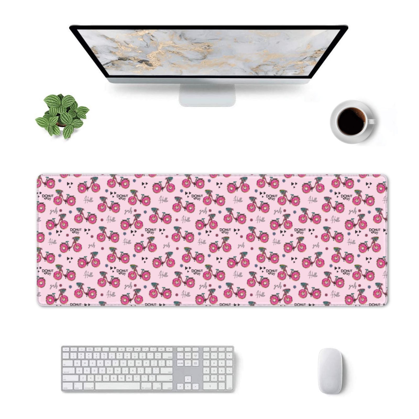 Qekee Bike with Donut Wheels Print Mouse Pad,Desk Pad Protector,Office ...