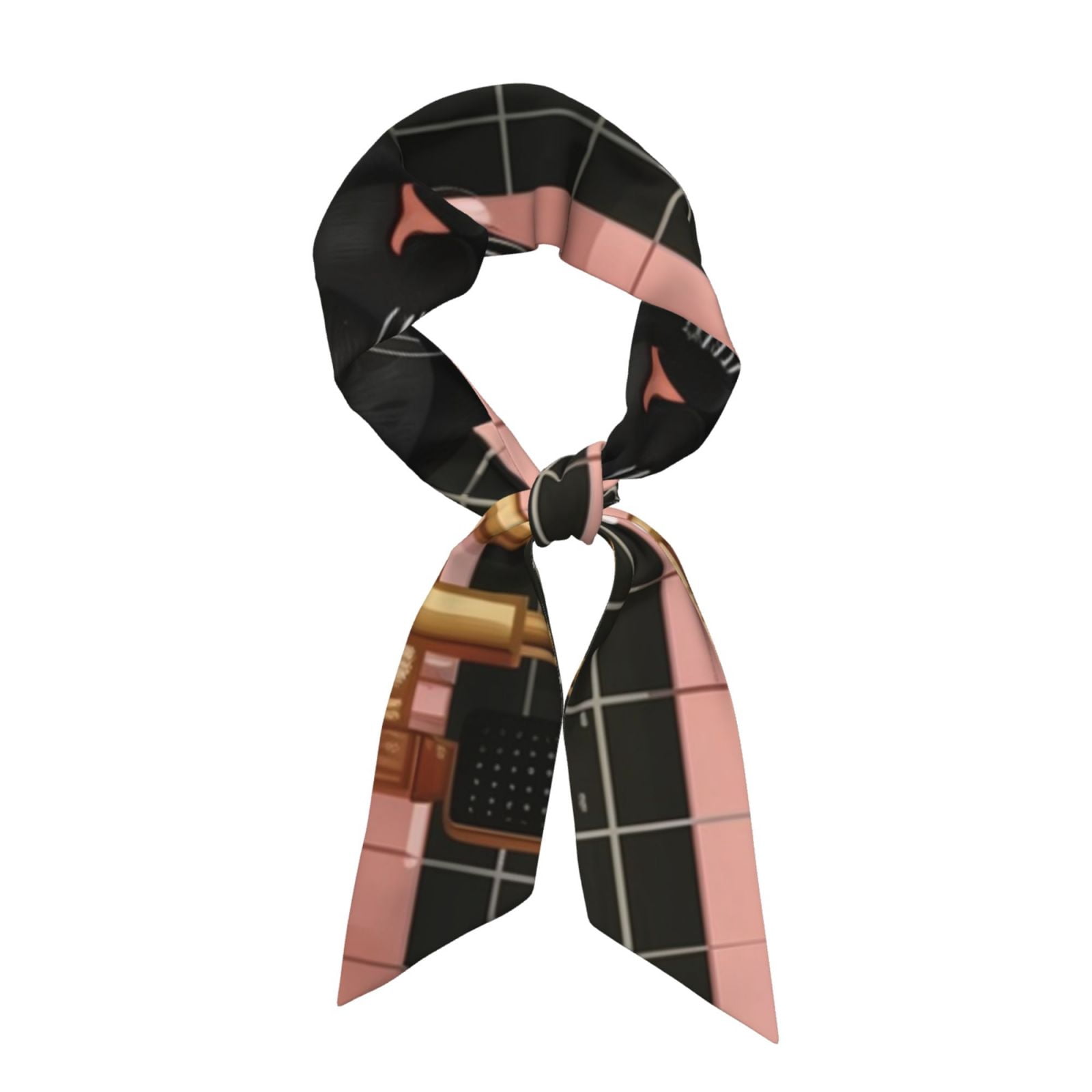 Qekee Black Cat Pink Bathroom for Silk Feeling Scarf Medium Square ...