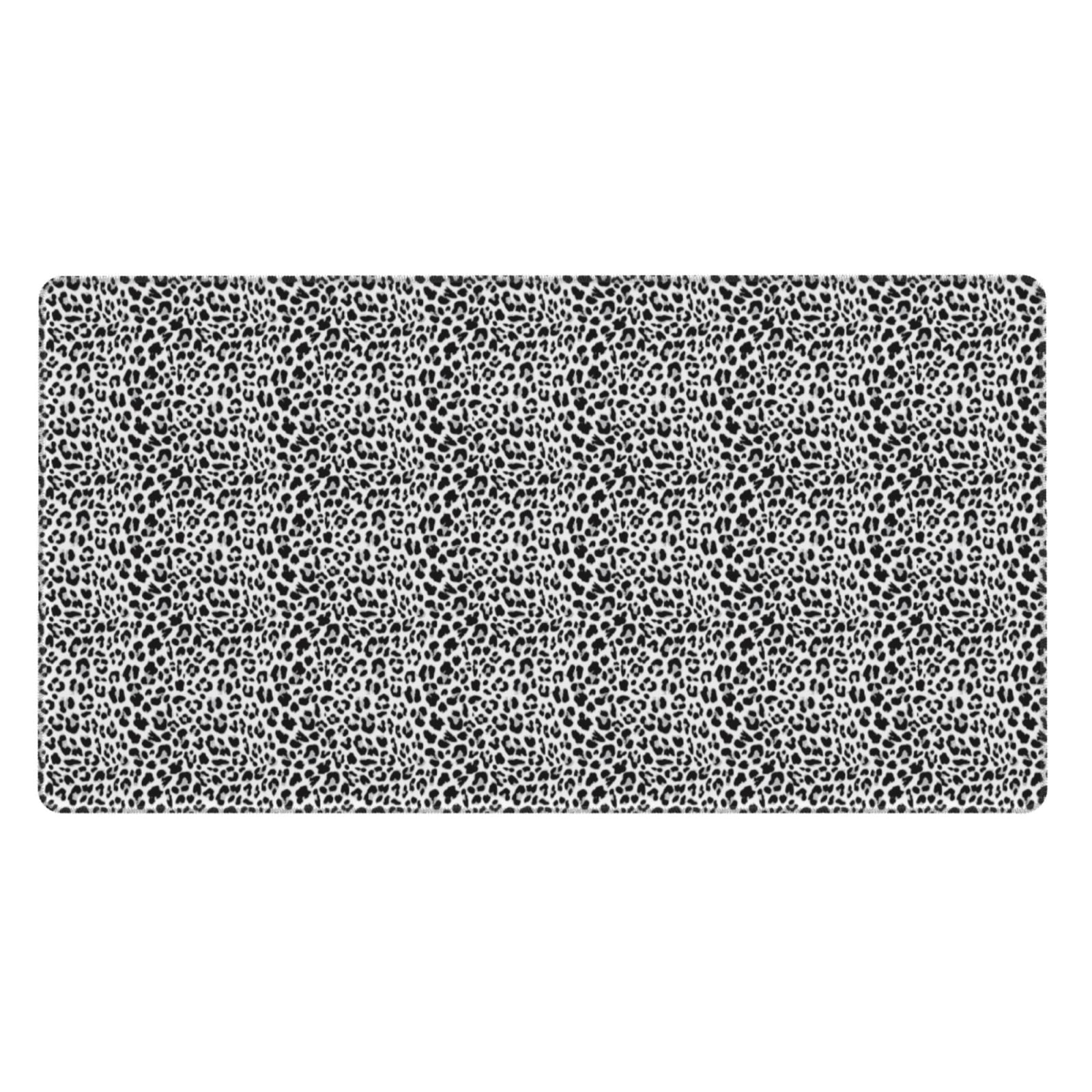 Qekee Black Leopard Print Desk Pad Protector,Mouse Pad,Office Desk Mat ...