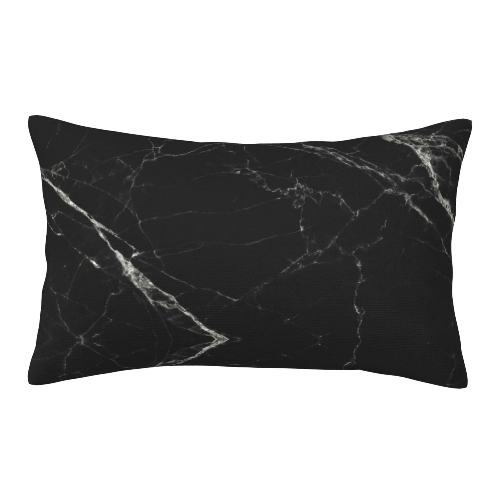 Qekee Black Marble Texture Abstract Print Fuzzy Pillows Cover, Pillow ...