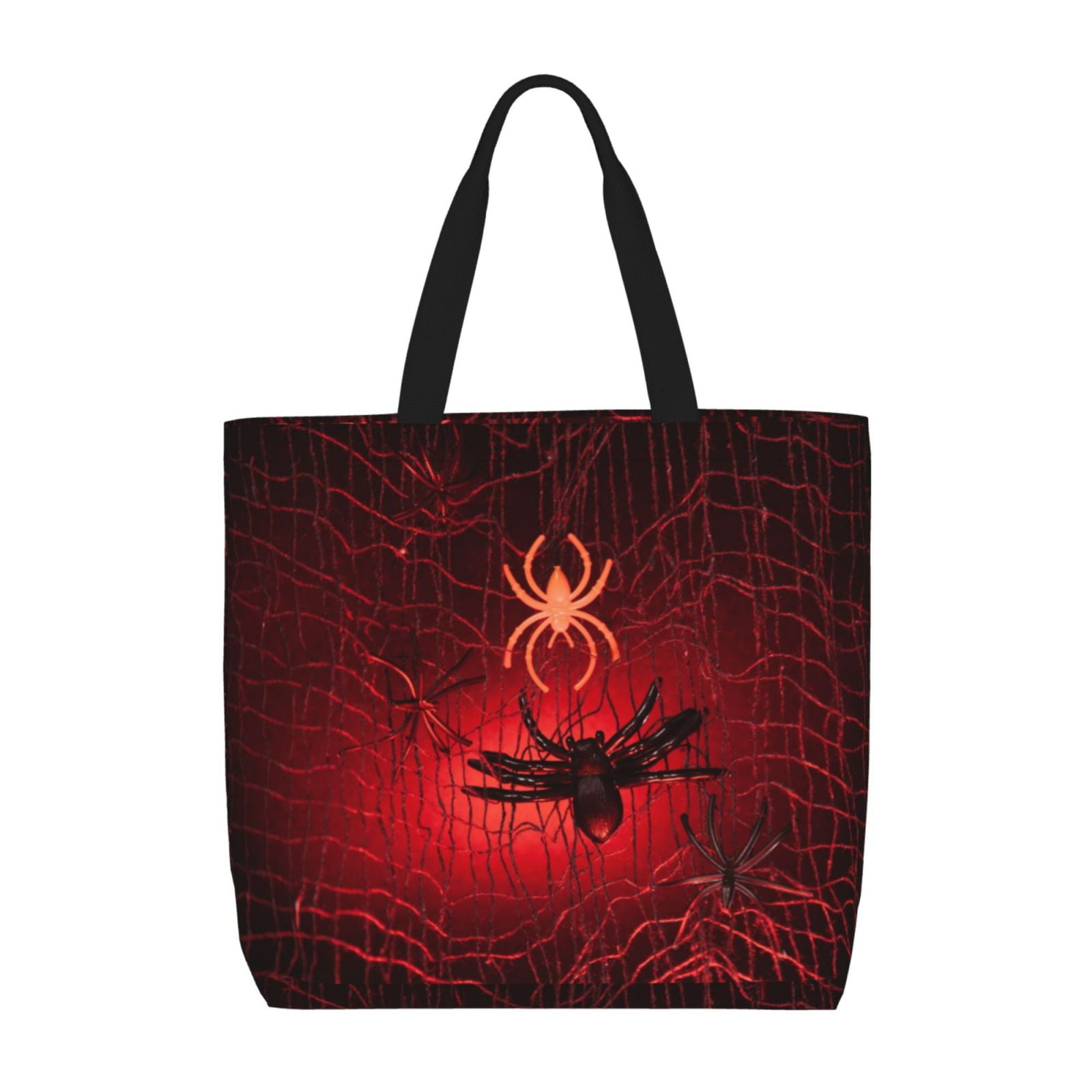 Qekee Black Spider Web With Spiders Tote Bag for Women Travel Bag with ...