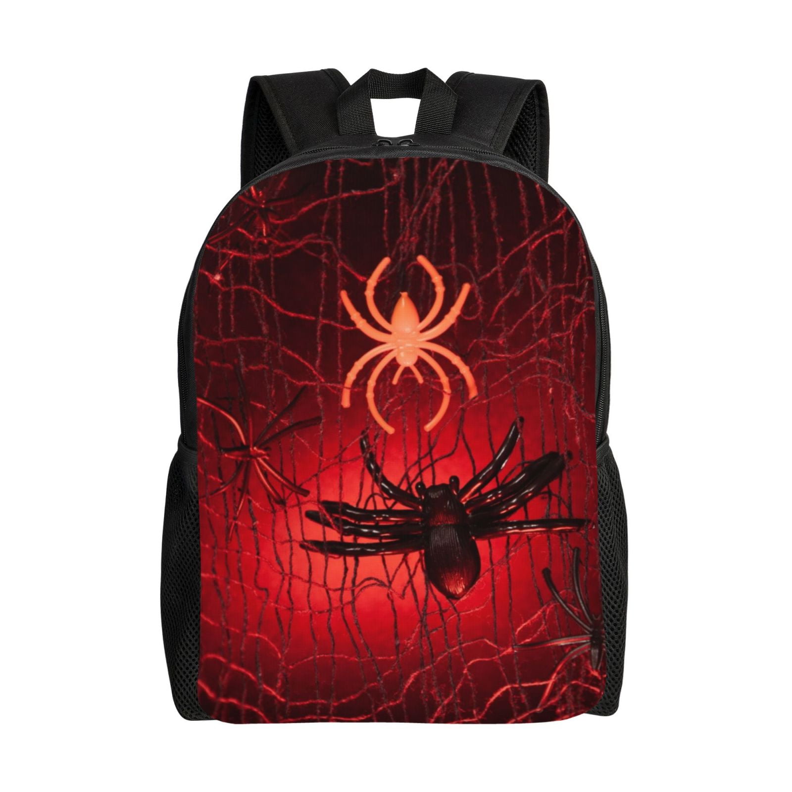 Qekee Black Spider Web With Spiders print Travel Backpack for women and ...