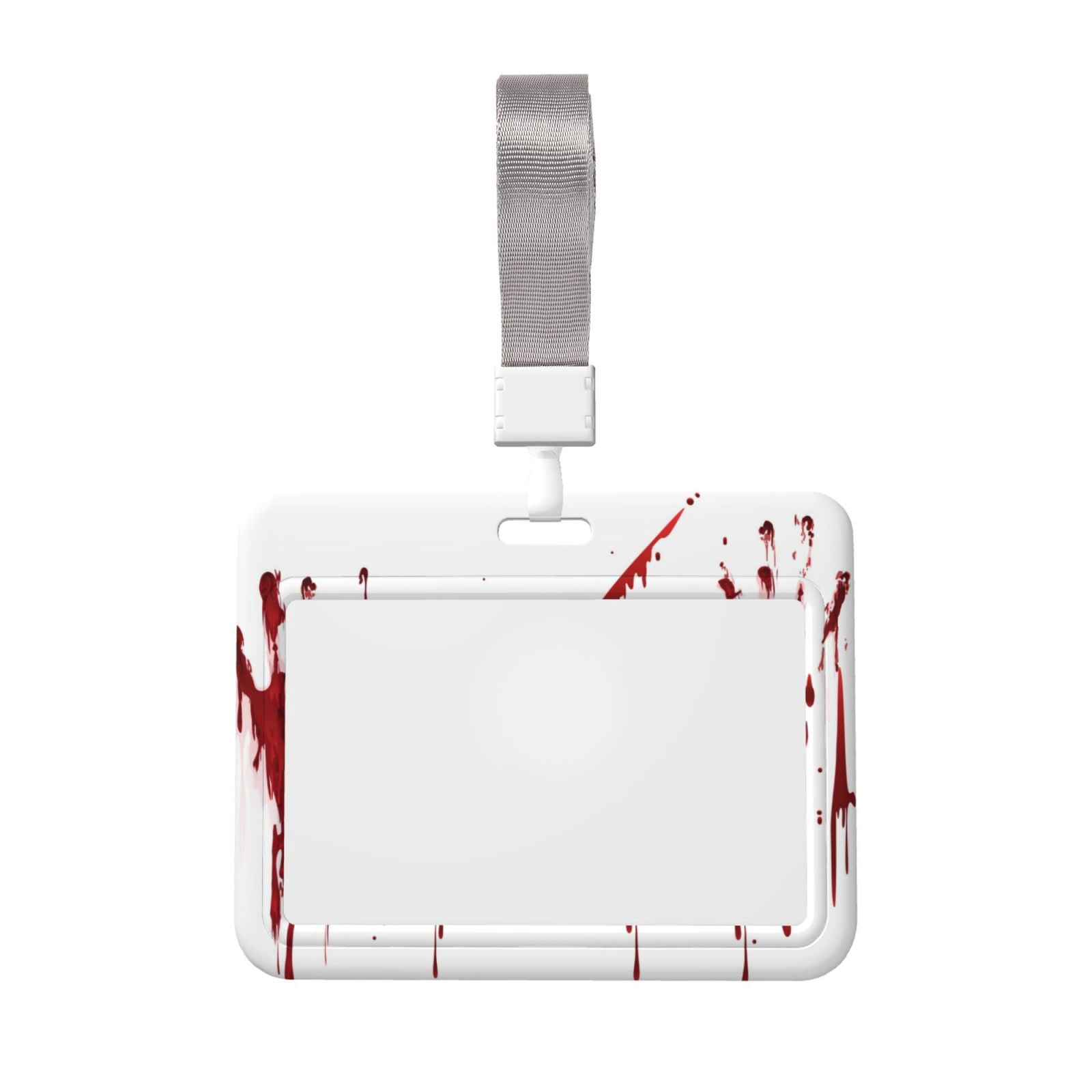 Qekee Bloody Hand Print Card Badge Holder,Clear Name Tag ID Card ...