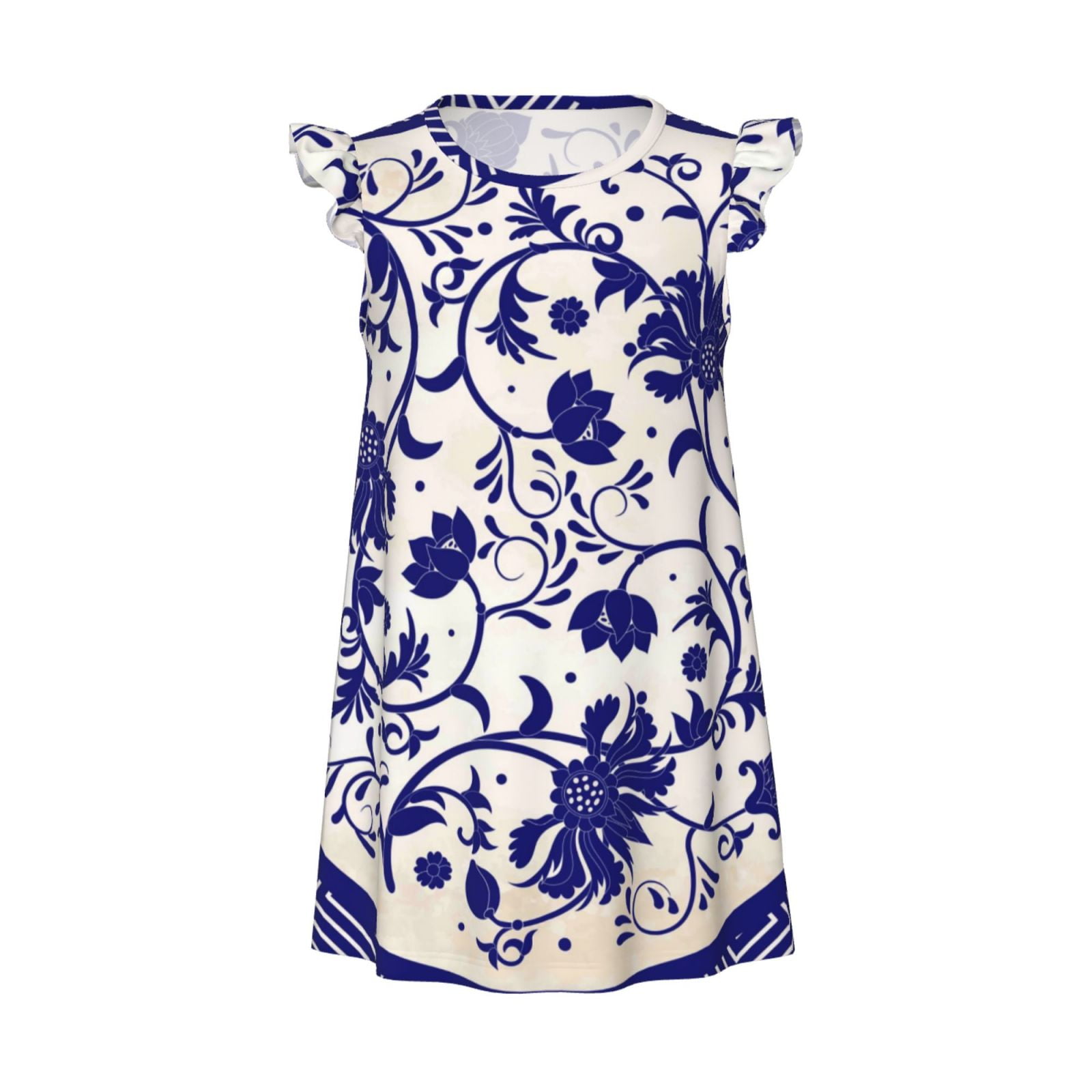 Qekee Blue And White Porcelain Pattern for Girls Nightgowns, Princess ...