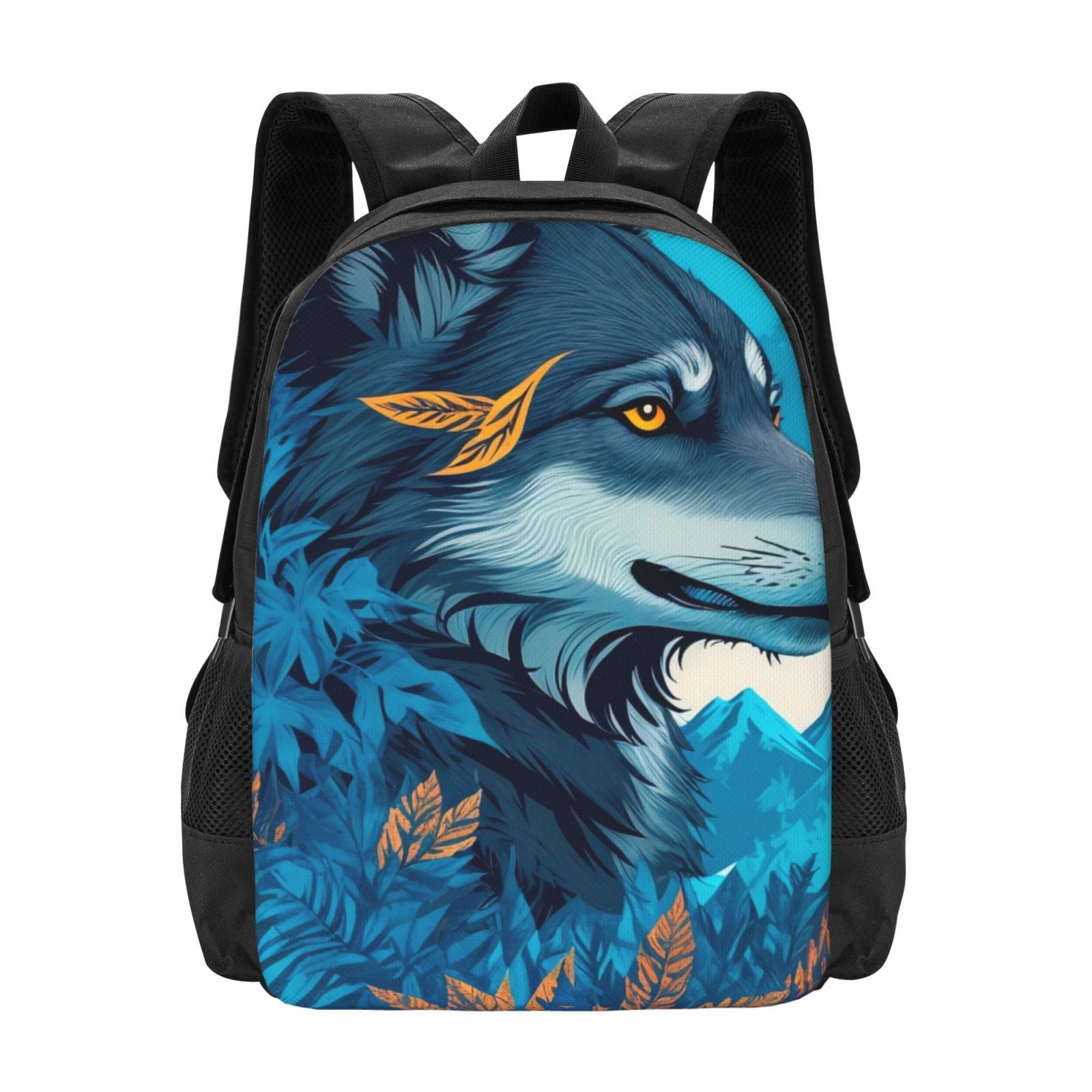 Qekee Blue Iceberg Leaf Wolf for Travel Laptop Backpack for womem and ...