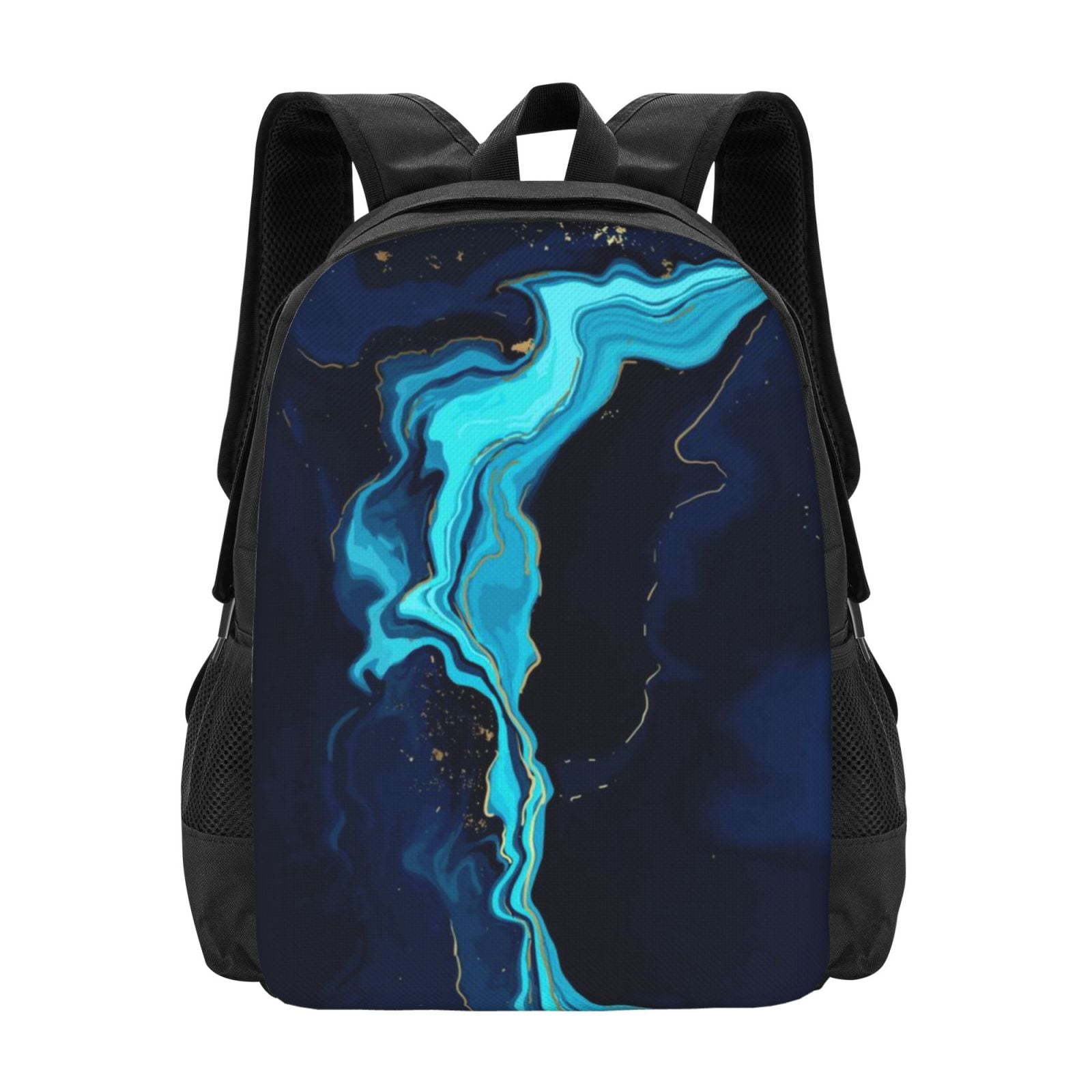 Qekee Blue Marble And Gold for Travel Laptop Backpack for womem and men ...