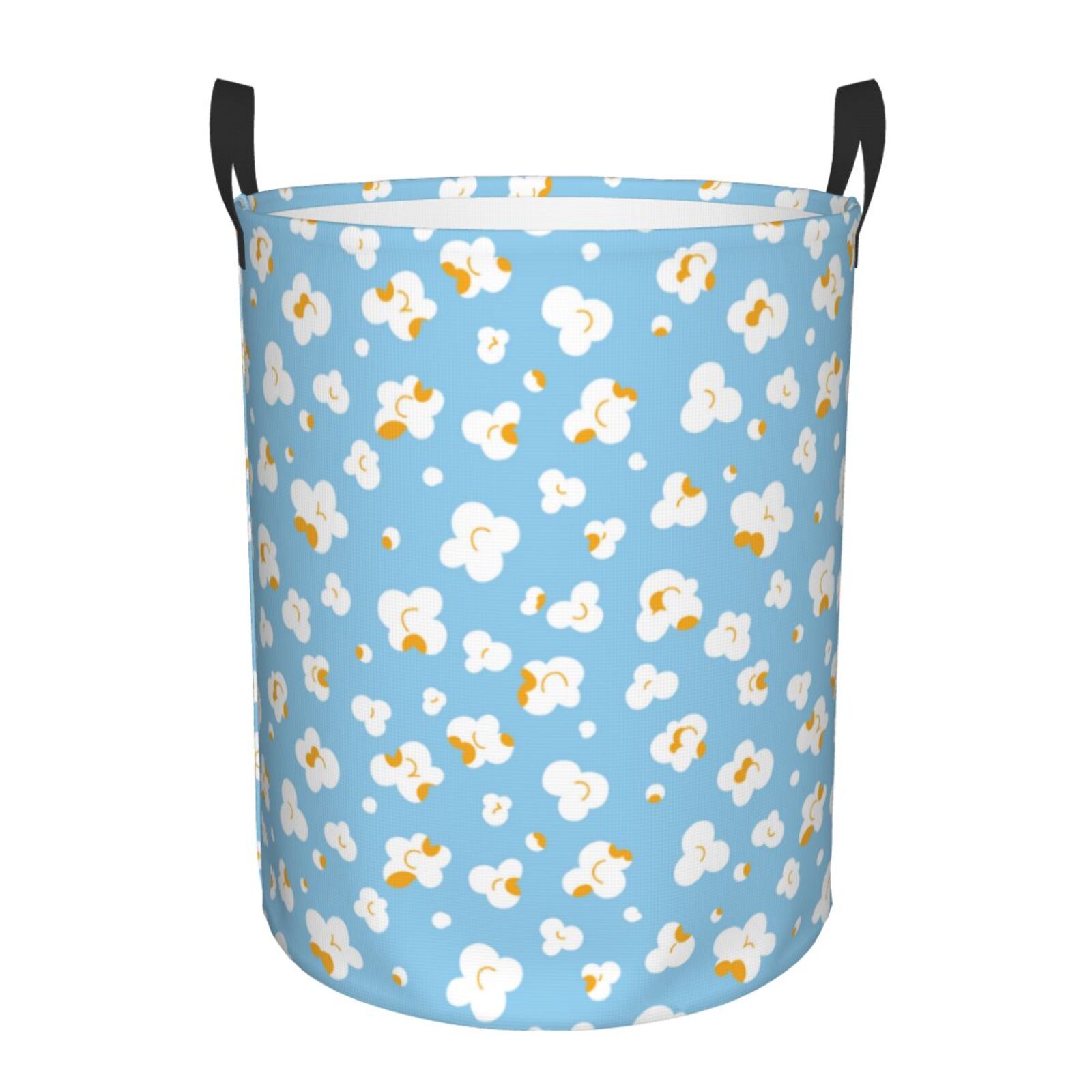 Qekee Blue Popcorn print Laundry Hamper Basket, Hamper Basket for ...