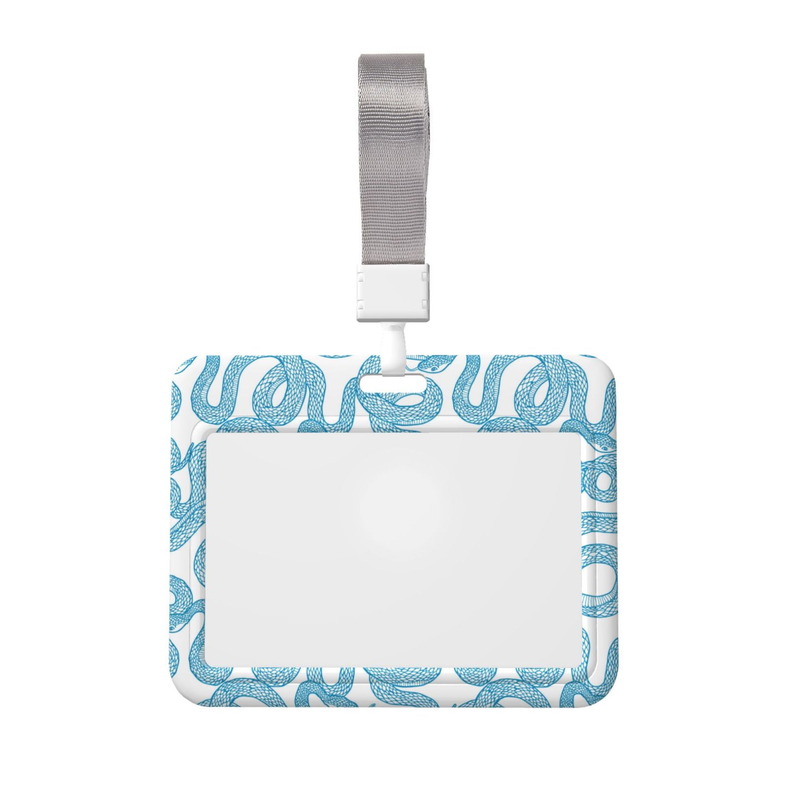 Qekee Blue Snake Print Card Badge Holder,Clear Name Tag ID Card ...