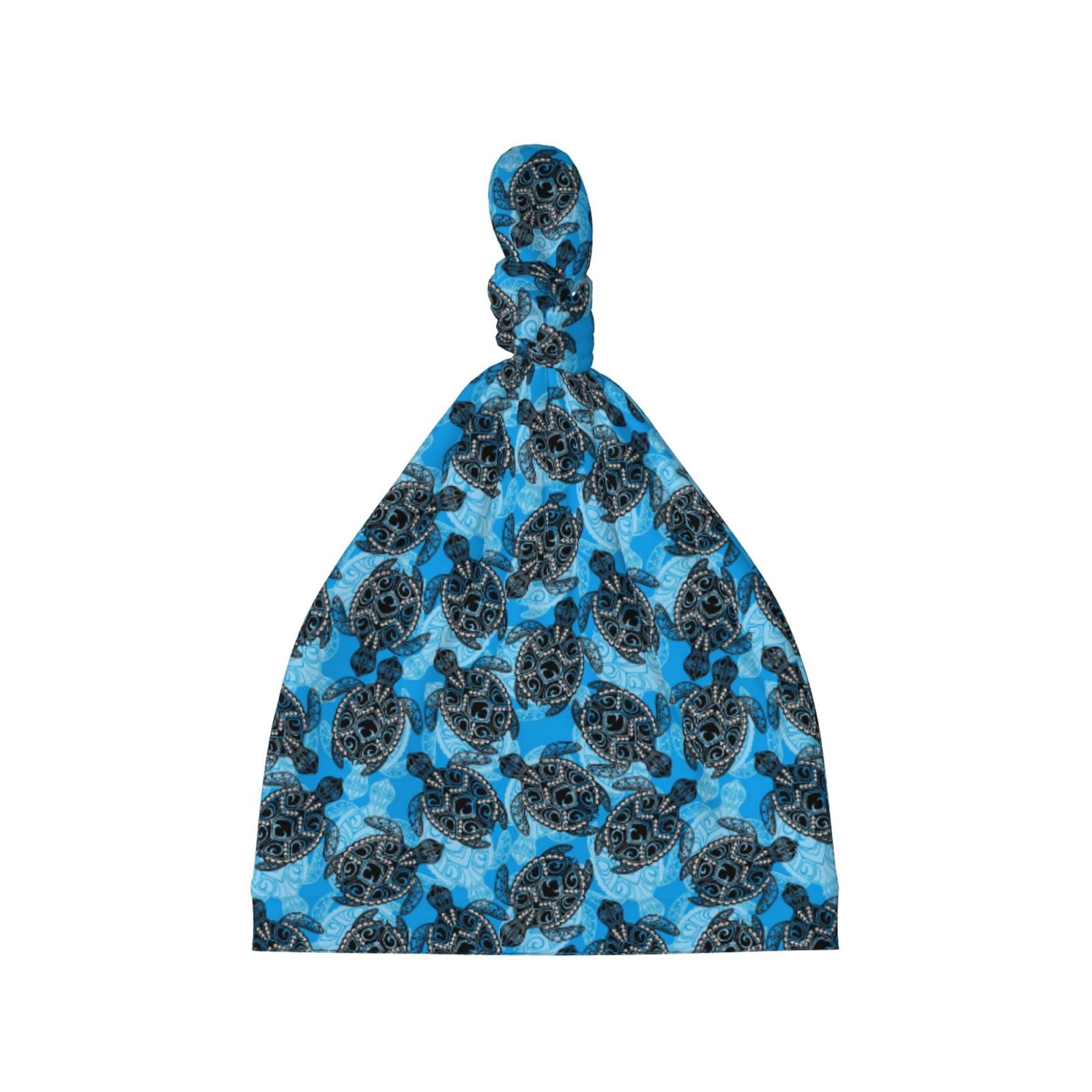 Qekee Bohemian Sea Turtle Print Newborn Baby Hospital Hat for Boy/Girl ...