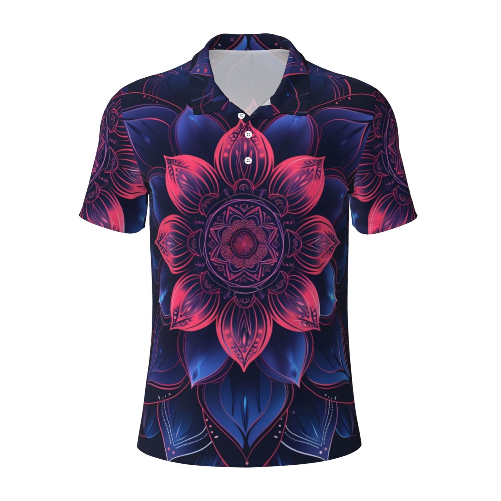 Qekee Bohemian Vintage Pattern for Mens Polo Shirts Casual Short Sleeve ...