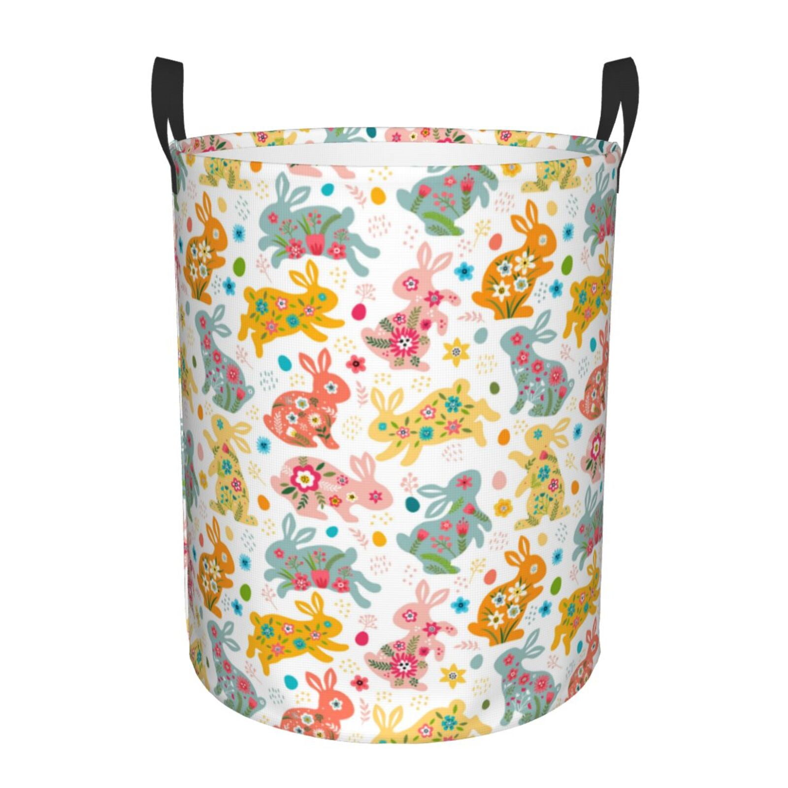 Qekee Boho Bunny print Laundry Hamper Basket, Hamper Basket for Blanket ...