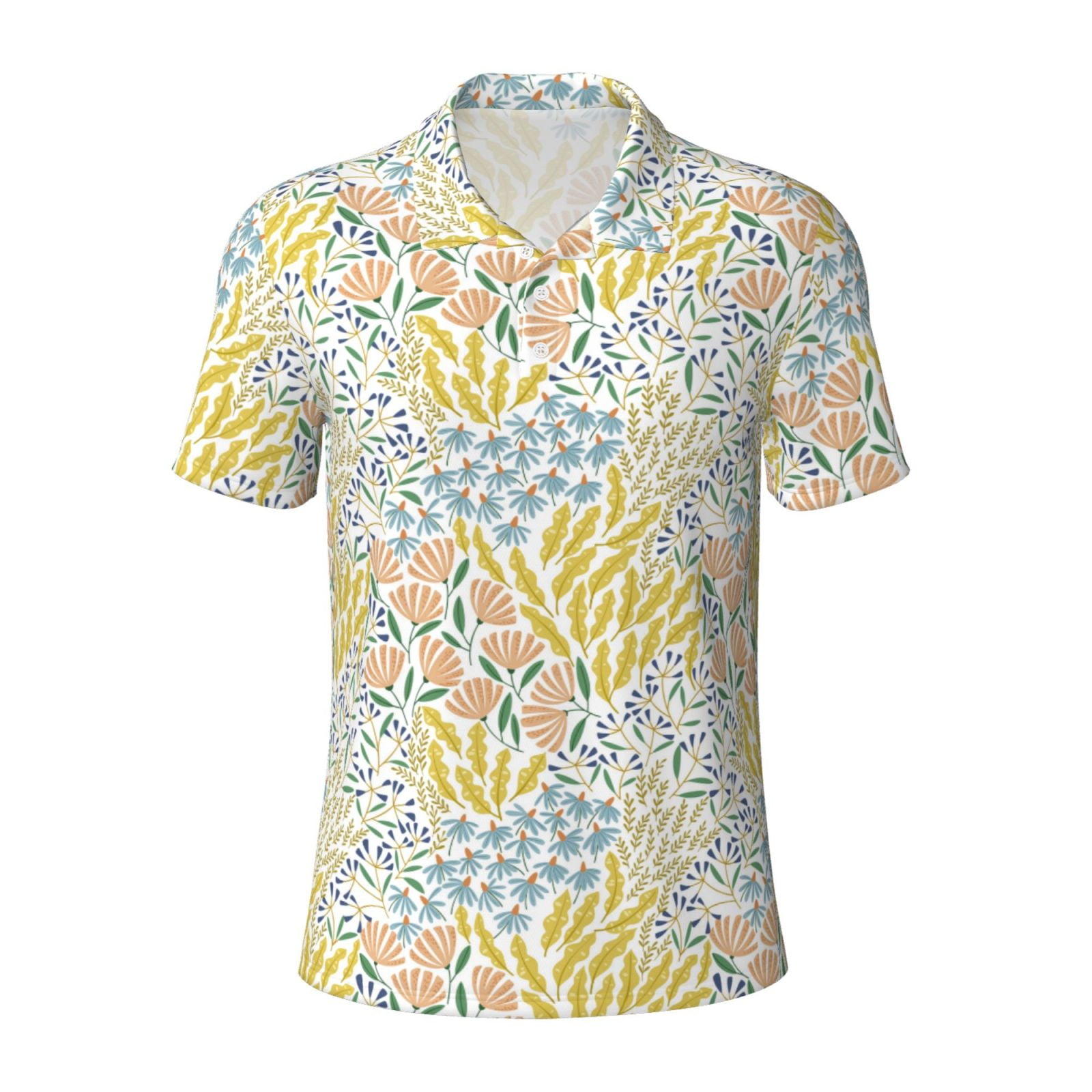 Qekee Boho for Mens Polo Shirts Casual Short Sleeve Button Down Polo ...