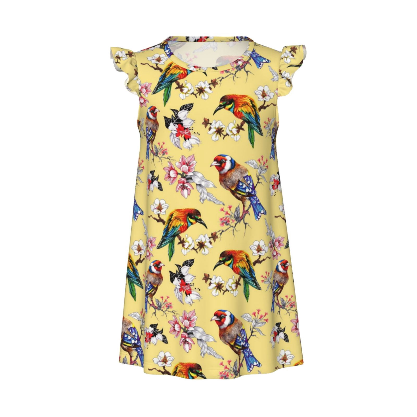 Qekee Bright Birds for Girls Nightgowns, Princess Pajama Dresses for ...