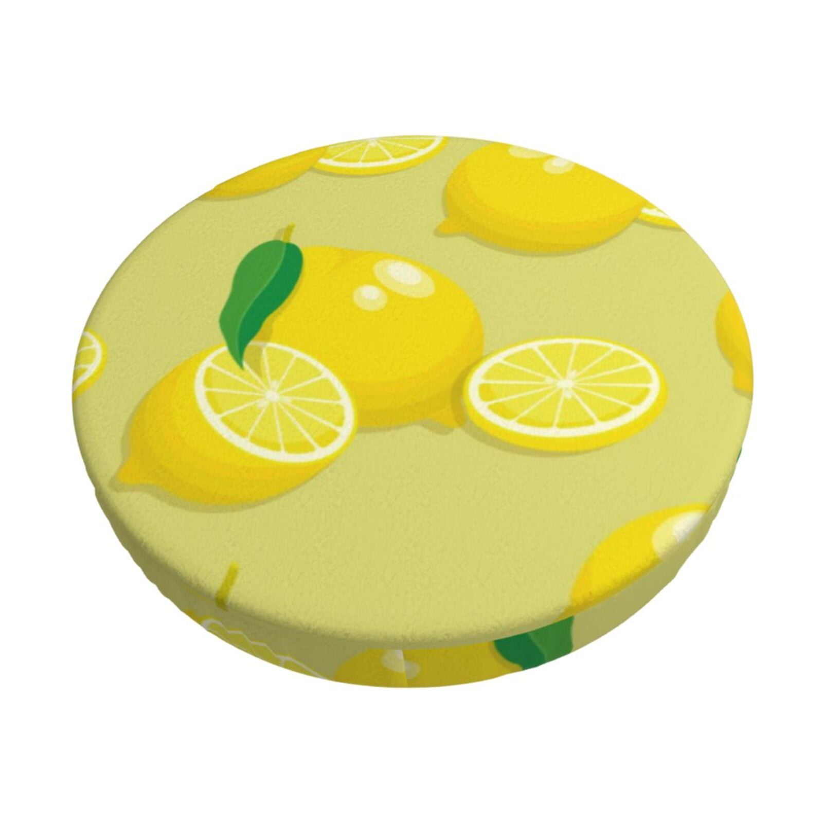 Qekee Bright Lemons Round Bar Chair Cushion Cover, Elastic and Washable ...