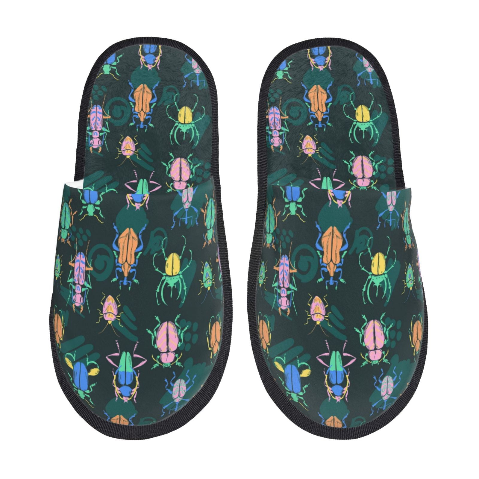 Qekee Bright ladybugs Print Furry Slippers for Women and Men, House ...