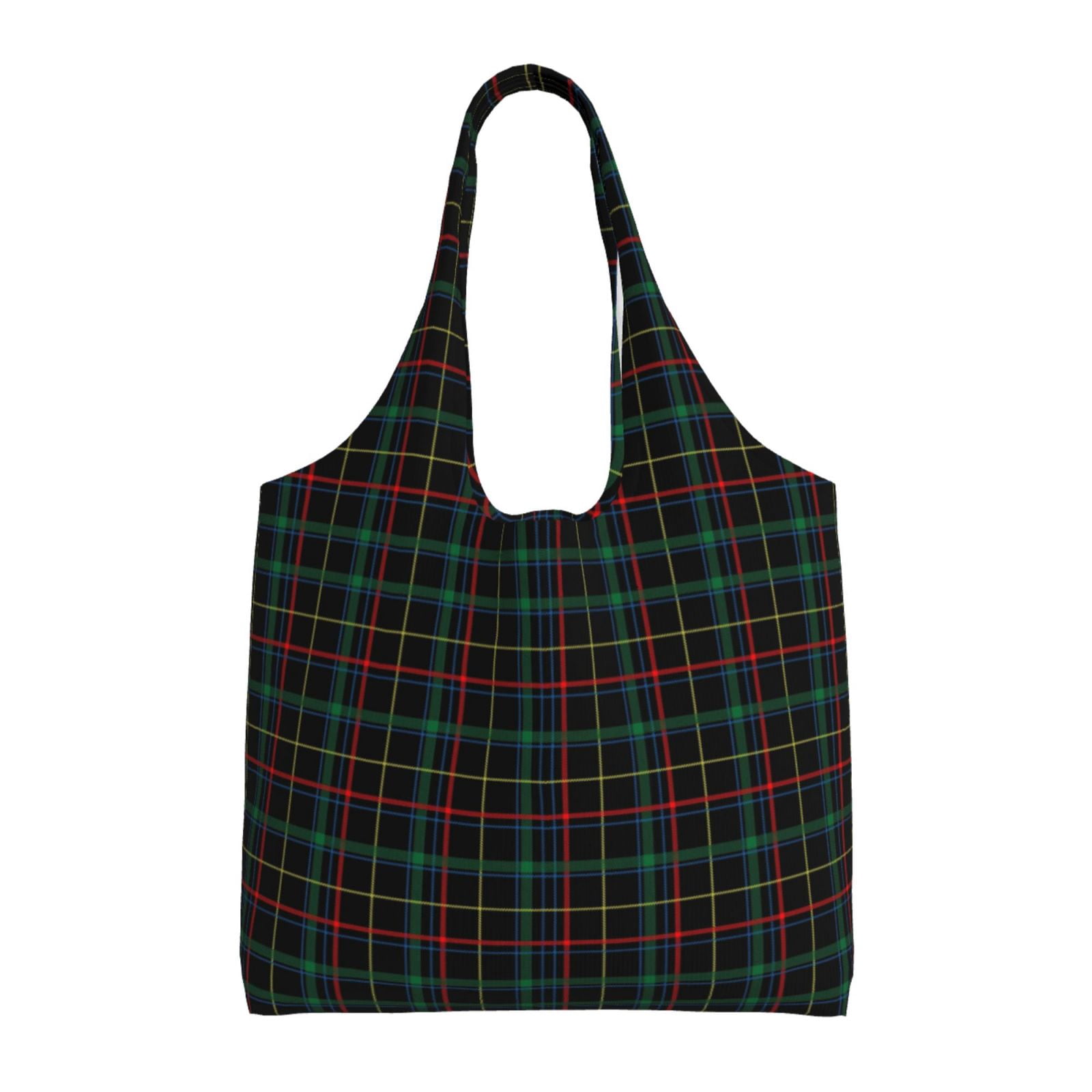 Qekee Buffalo Plaid Dark Green for Canvas Aesthetic Tote Bag for Women ...