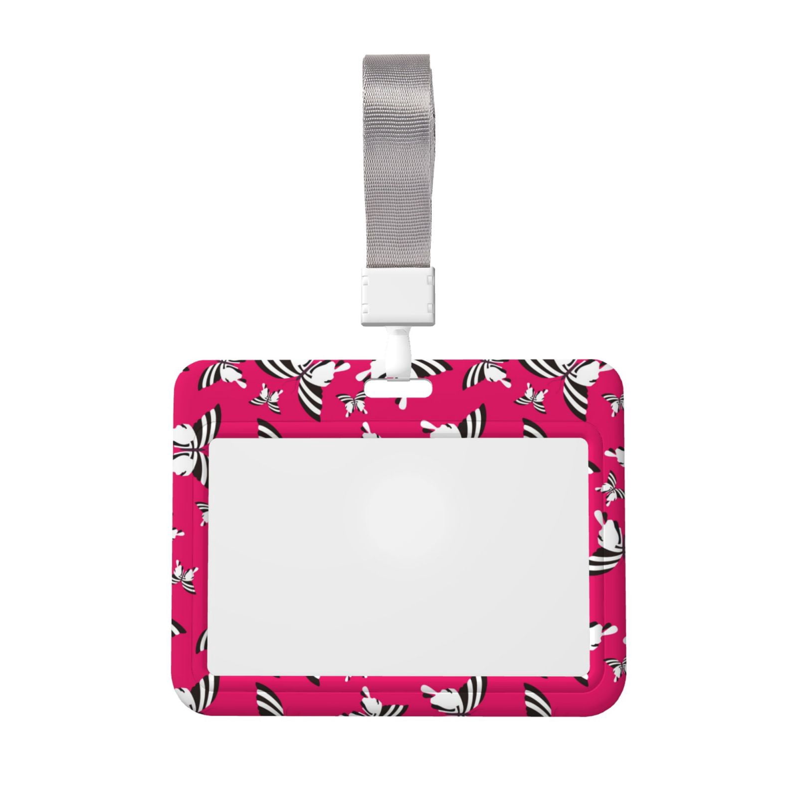 Qekee Butterfly Print Card Badge Holder,Clear Name Tag ID Card ...