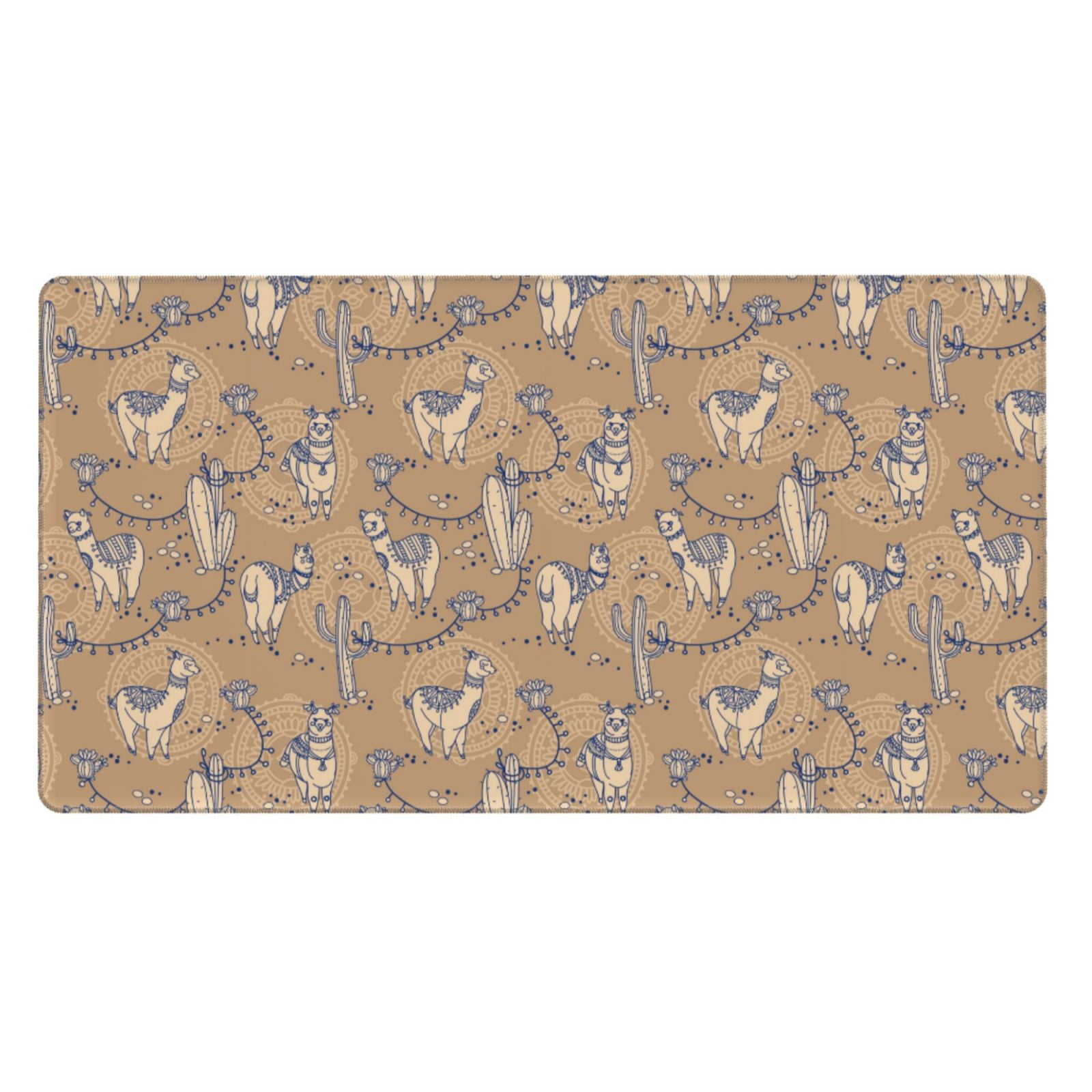Qekee Cactus Alpaca Print Desk Pad Protector,Mouse Pad,Office Desk Mat ...