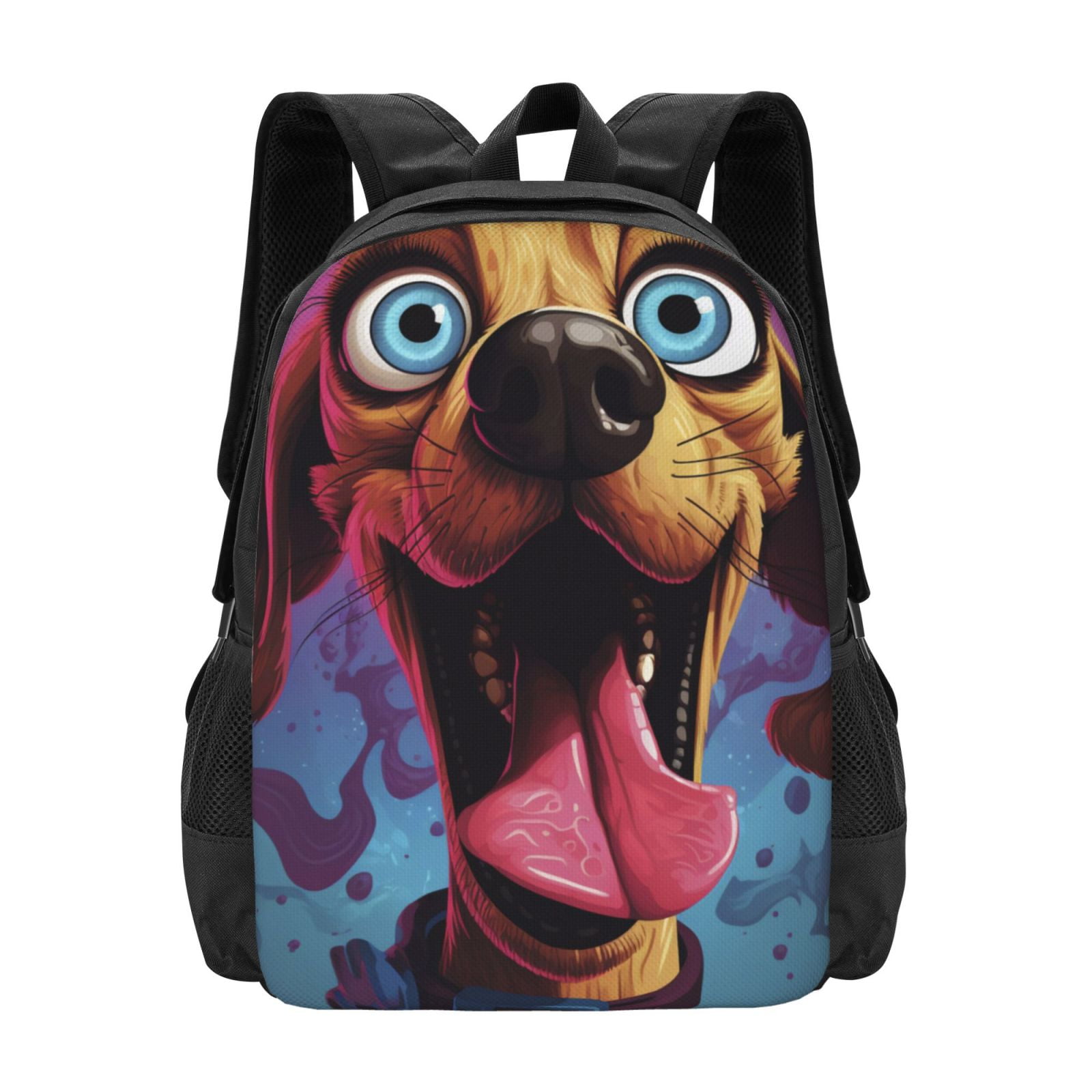 Qekee Cartoon Big-Eyed Dog for Travel Laptop Backpack for womem and men ...